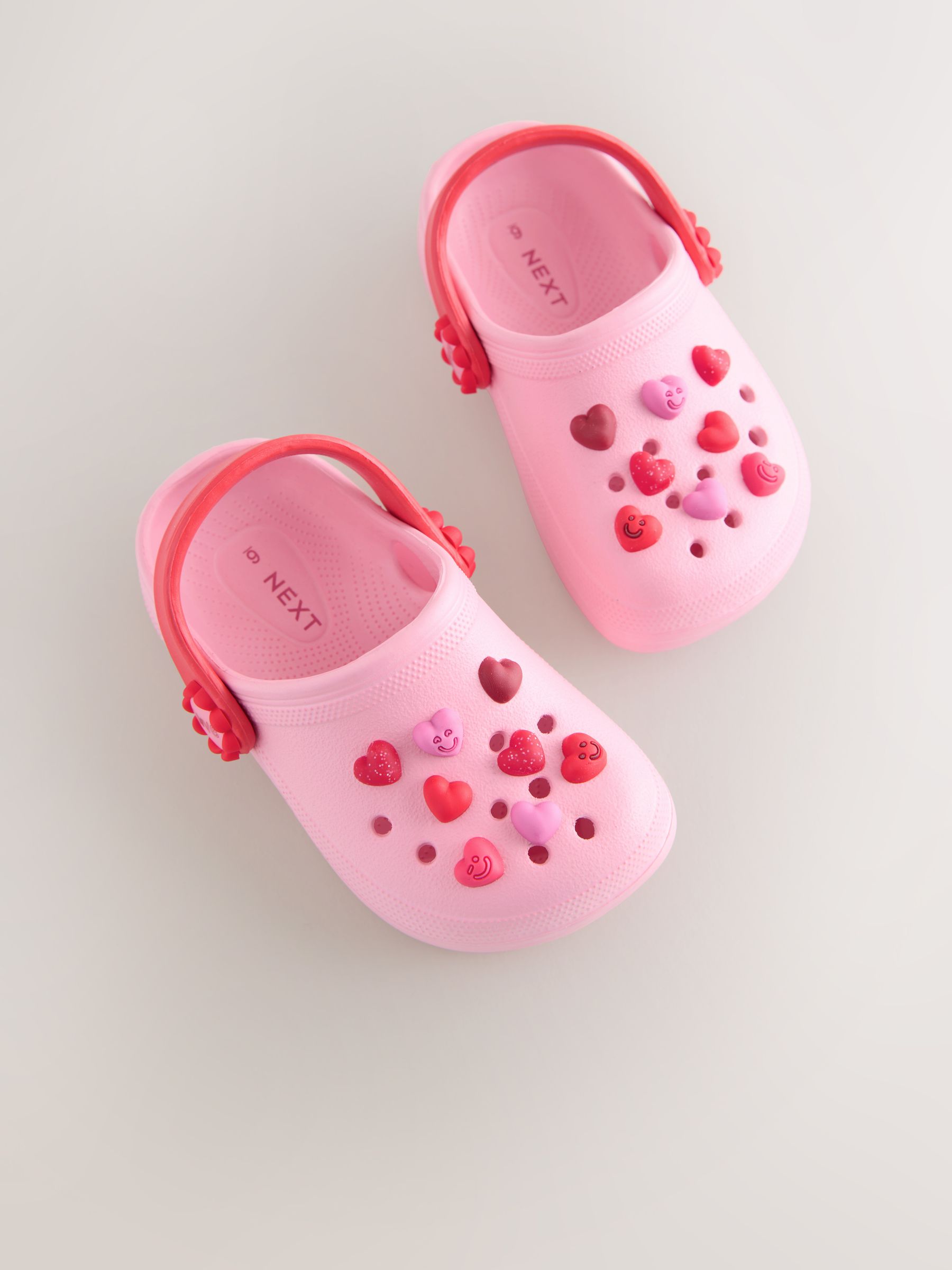 Buy Pink/Red Hearts Standard Fit (F) Character Clogs from Next USA
