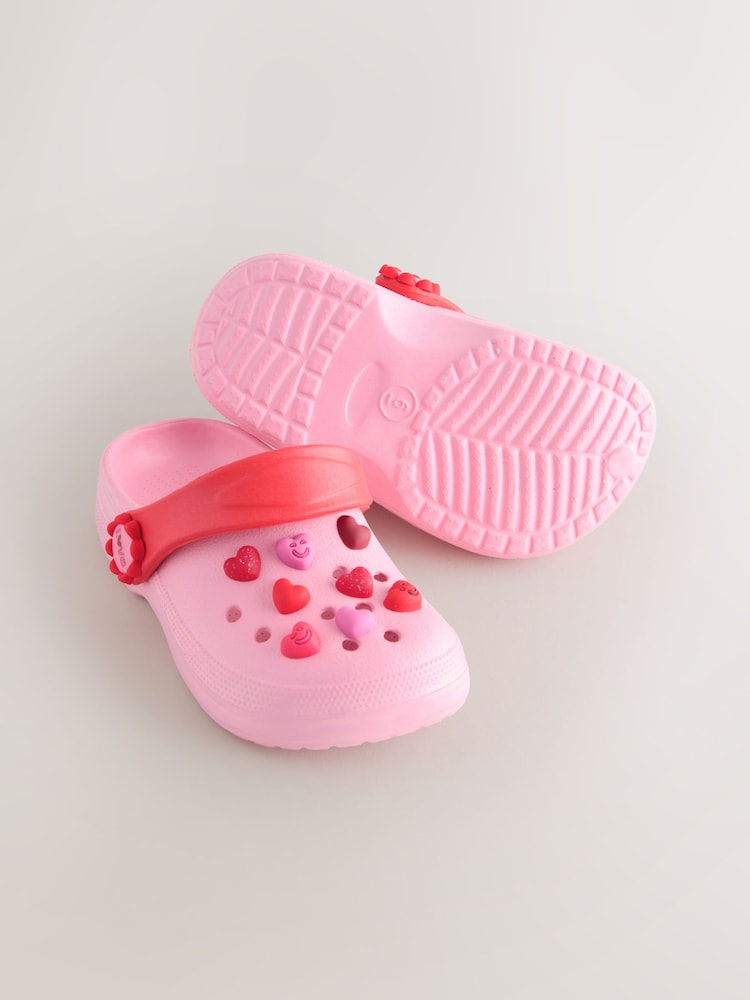 Buy Pink/Red Hearts Standard Fit (F) Character Clogs from Next USA