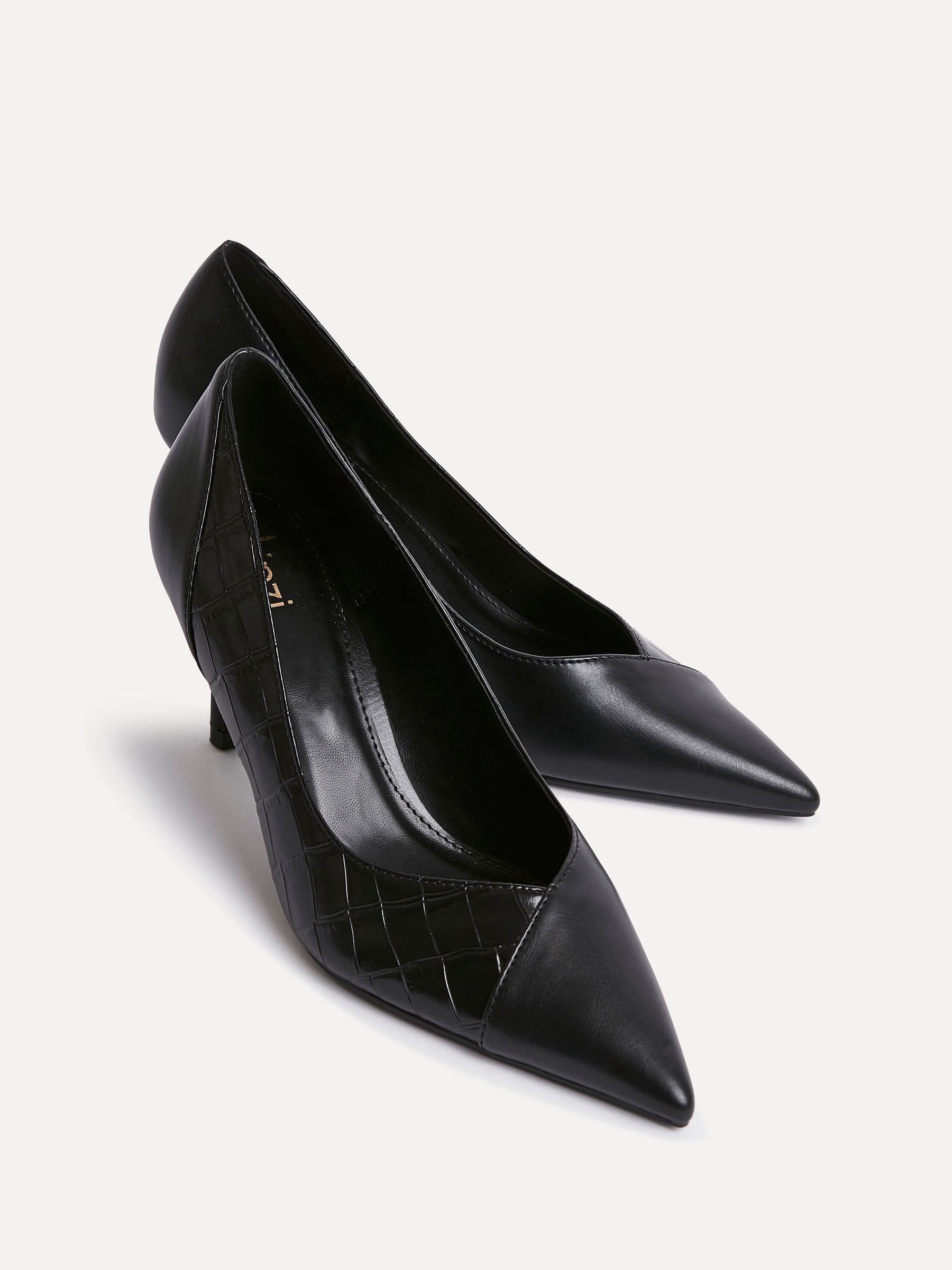 Buy Linzi Black Gaia Mix Croc Court Heels from Next South Africa