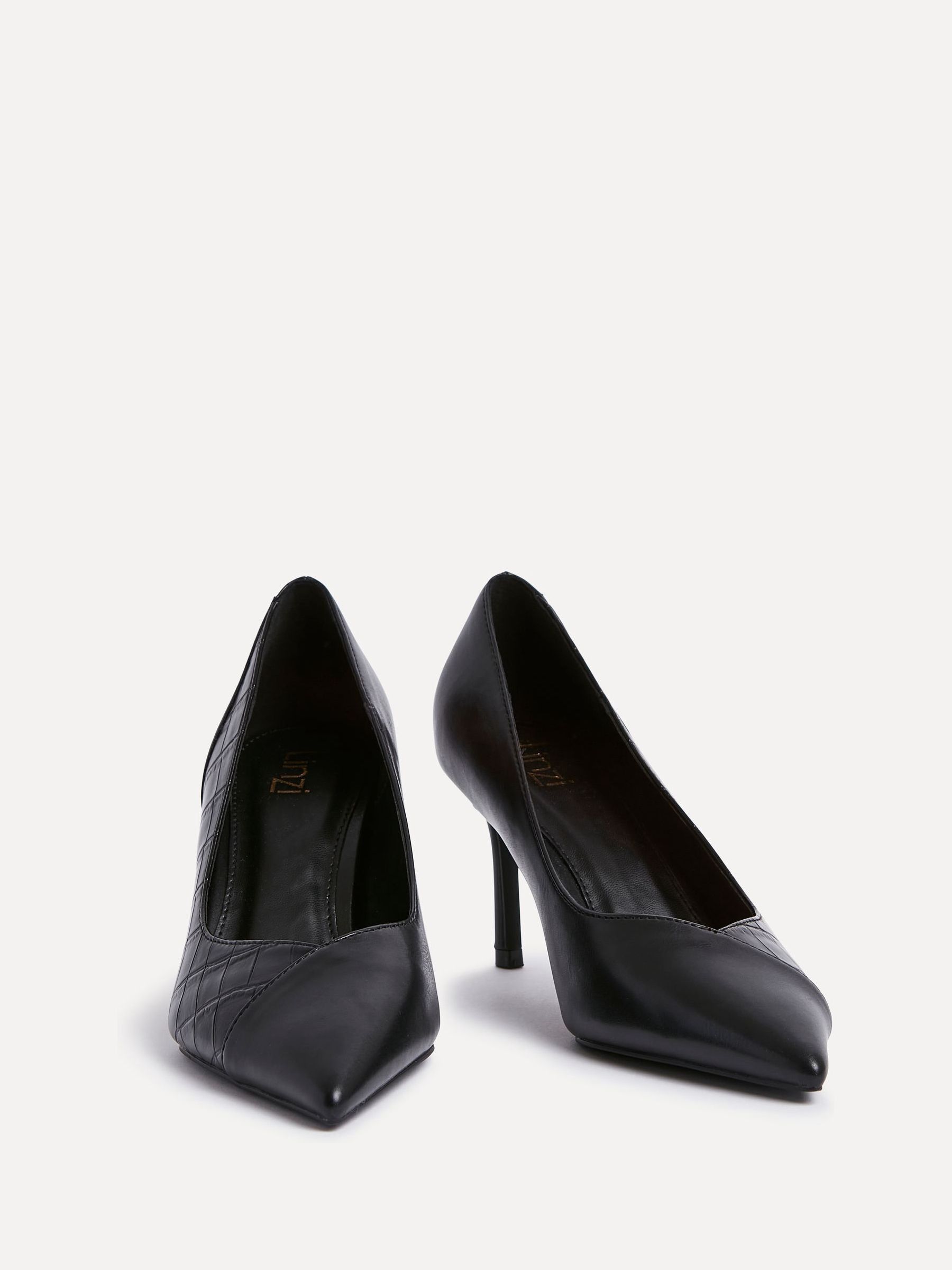 Buy Black - Linzi Gaia Mix Croc Court Heels from Next France