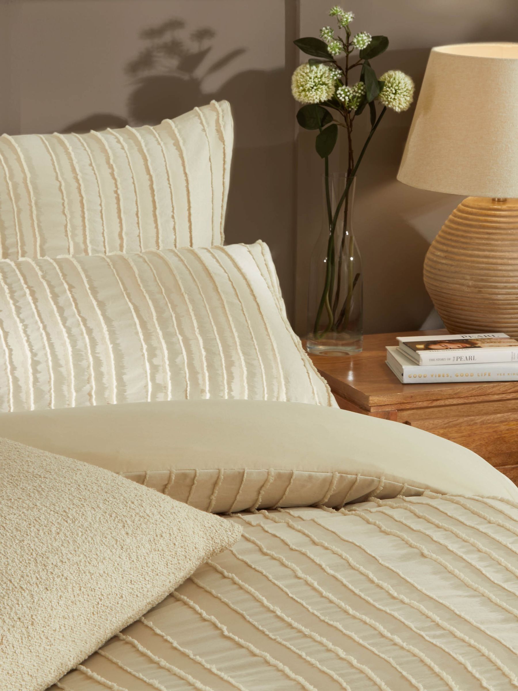 Buy Duvet Day Linen Harrison Stripe Tufted Soft Touch Duvet Set from ...