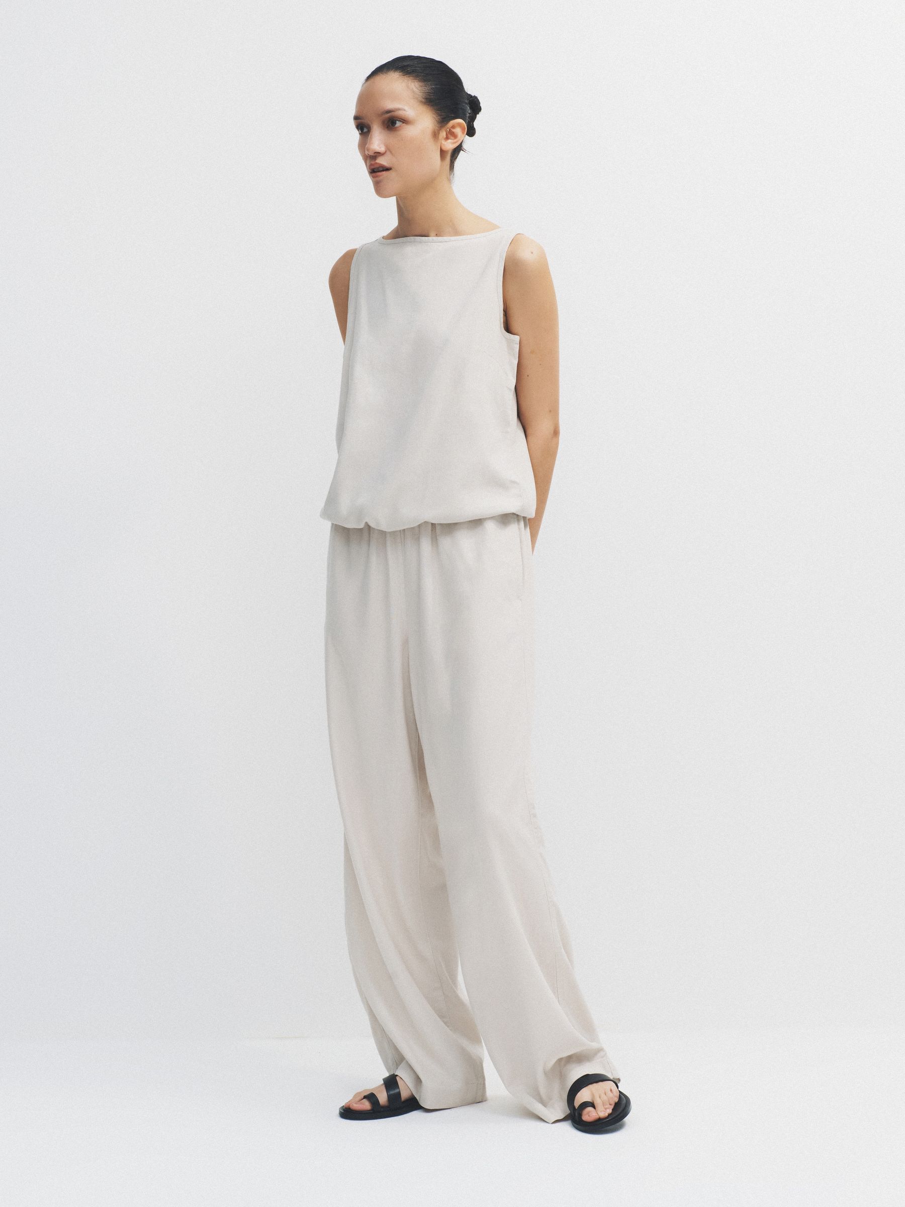 Buy The Set 2 Pack Wide Leg Trouser With Linen Black/Stone from Next ...