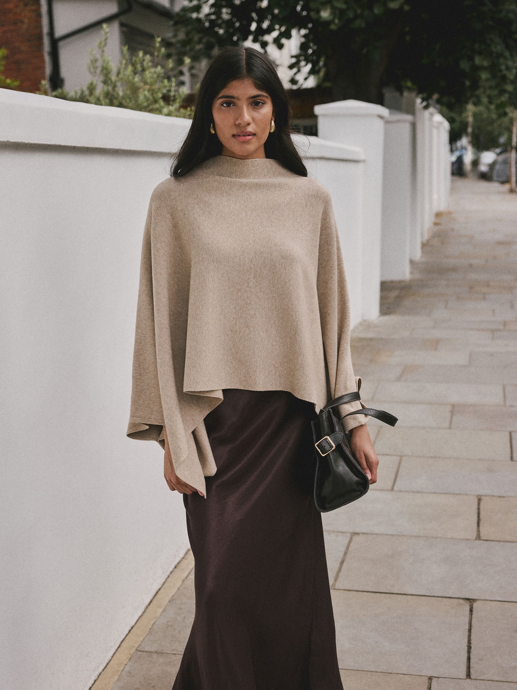 Buy Oatmeal Fine Knit Cape Poncho from the Next UK online shop