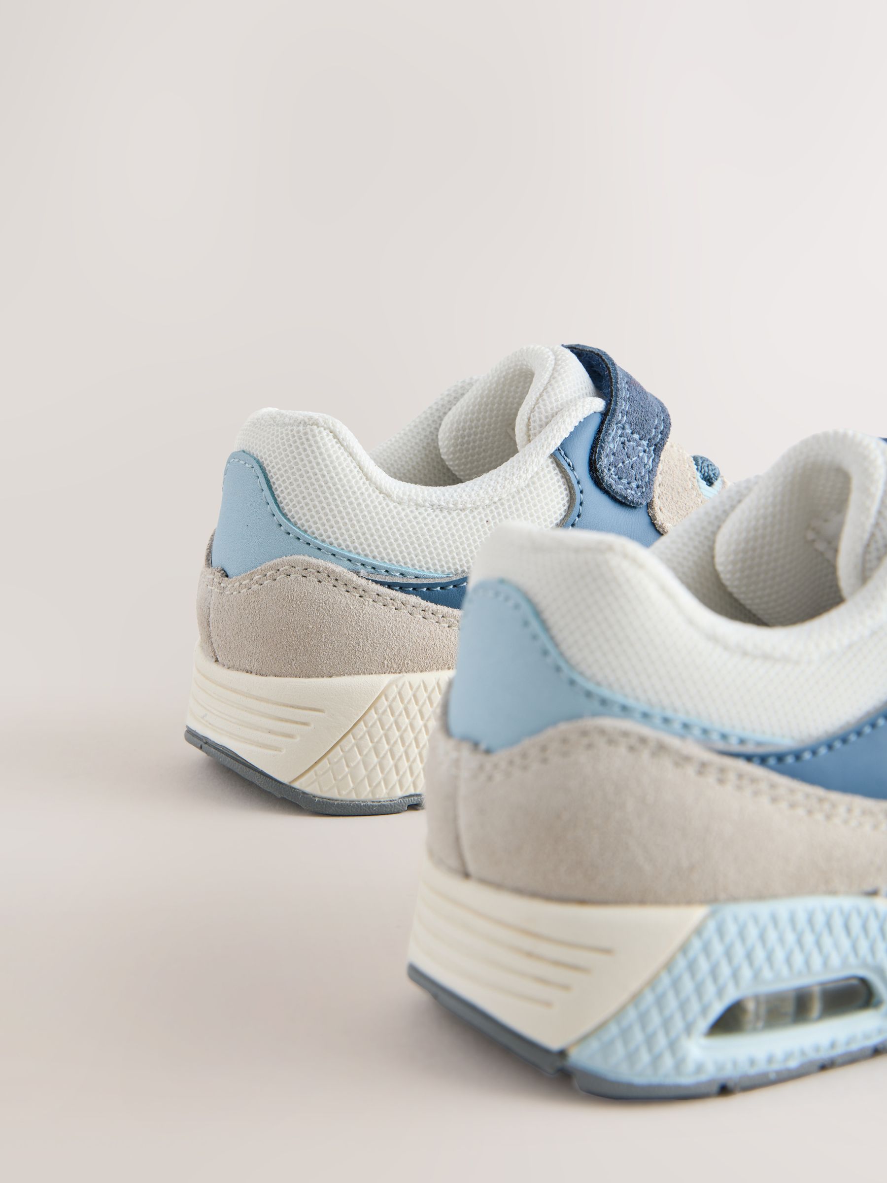 Buy Blue/Neutral Wide Fit (G) Elastic Lace Trainers from Next USA