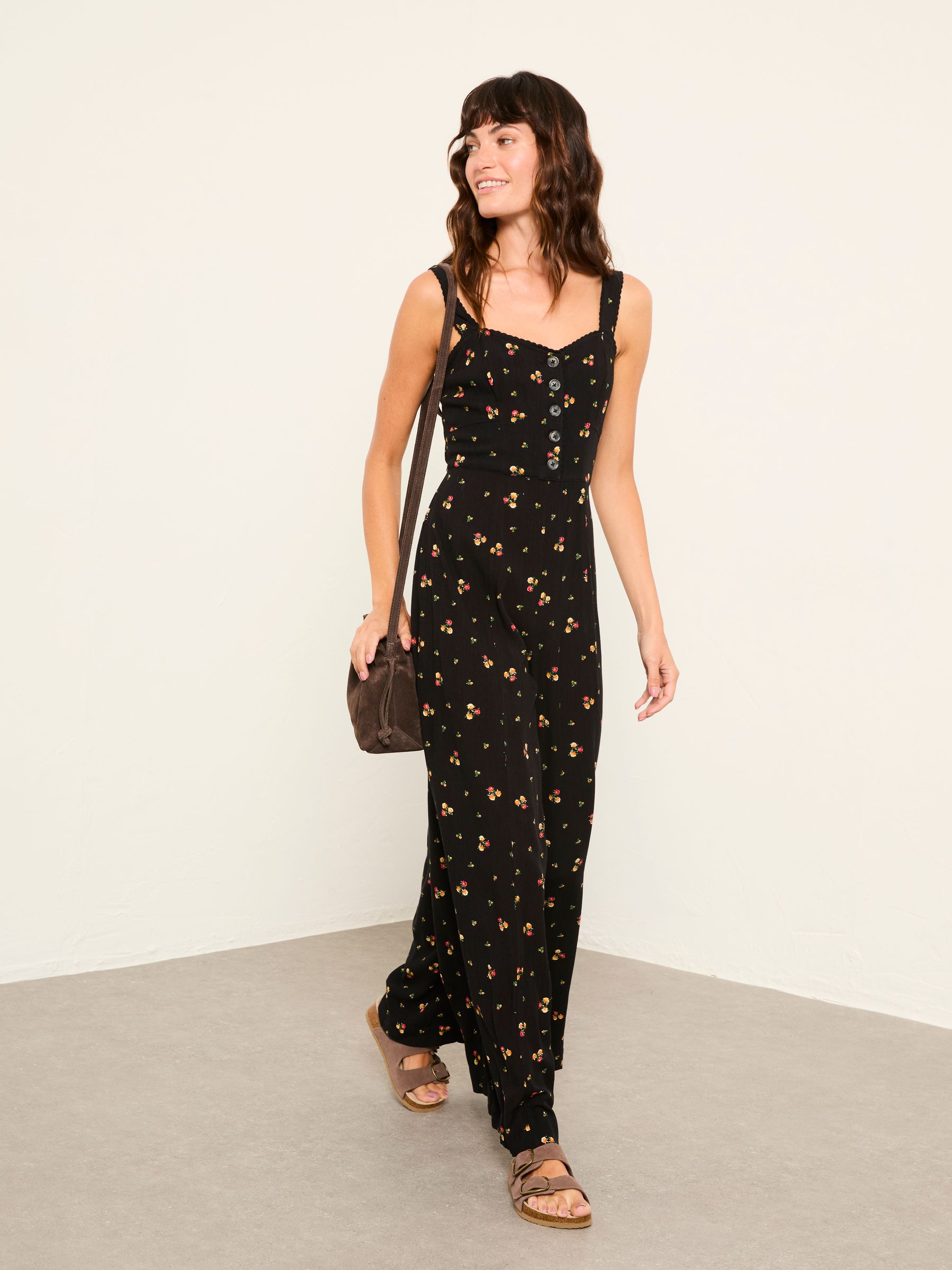 Buy FatFace Rosa Black Ditsy Pop Wide Leg Jumpsuit from Next USA