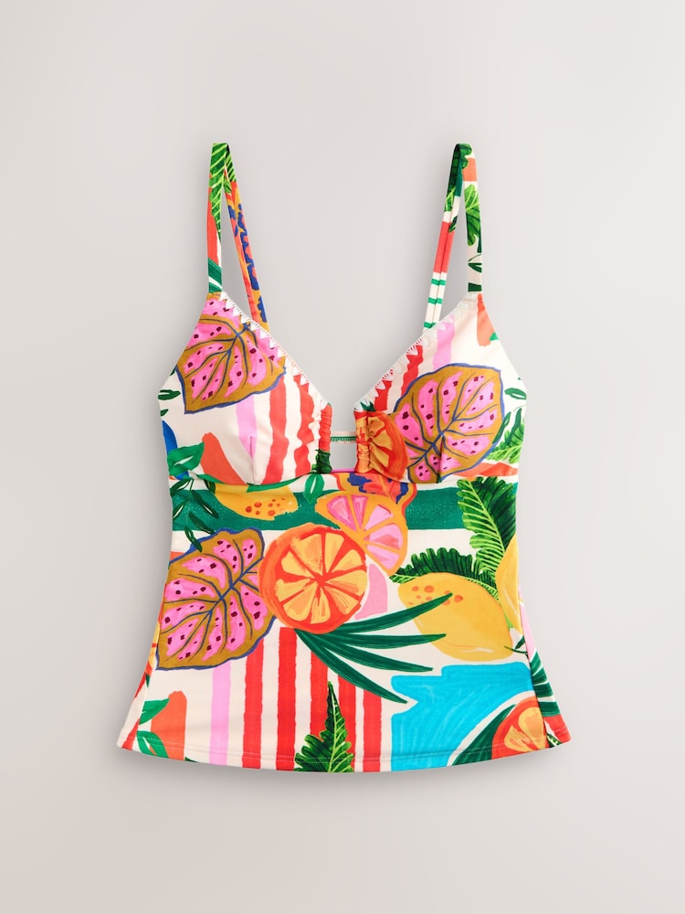 Buy Bright Fruit Stripe Tankini Whipstitch Crop Bikini Top from Next ...