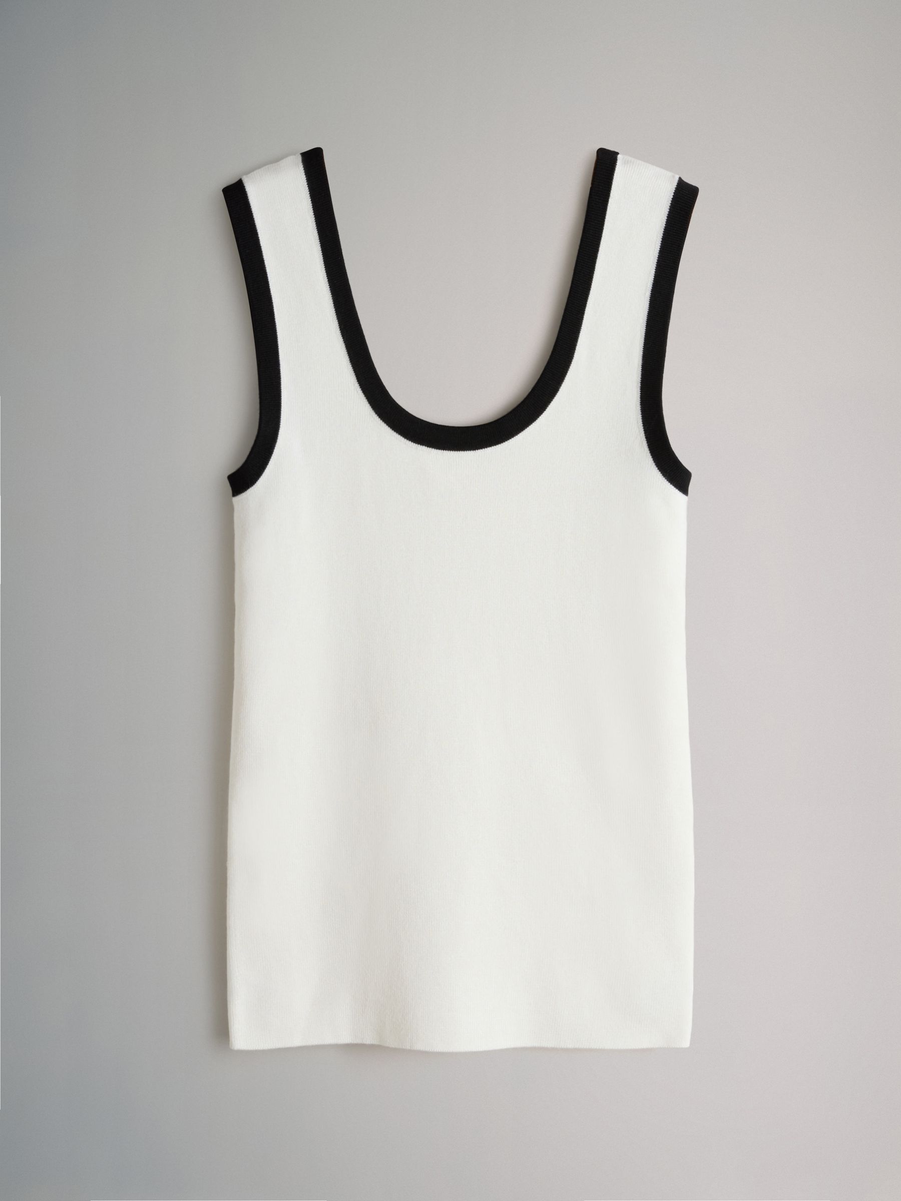 Buy The Set 3 Pack Contrast Knit Vests Tipped Cream/Black/Rust Brown ...
