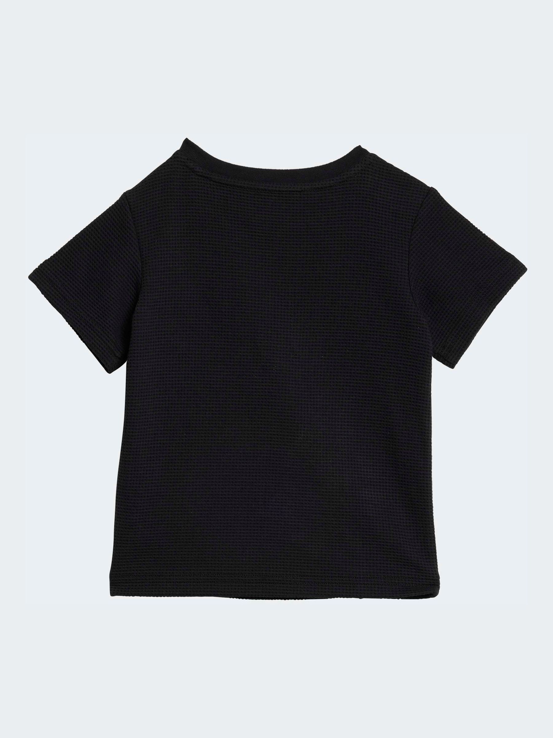 Buy adidas Originals Black Waffle T-Shirt and Shorts Set from Next ...