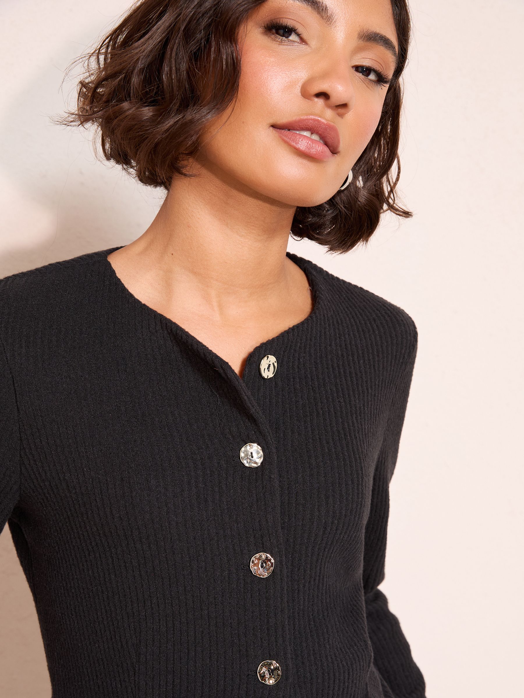 Buy Friends Like These Black Brushed Button Through Cardigan from Next ...