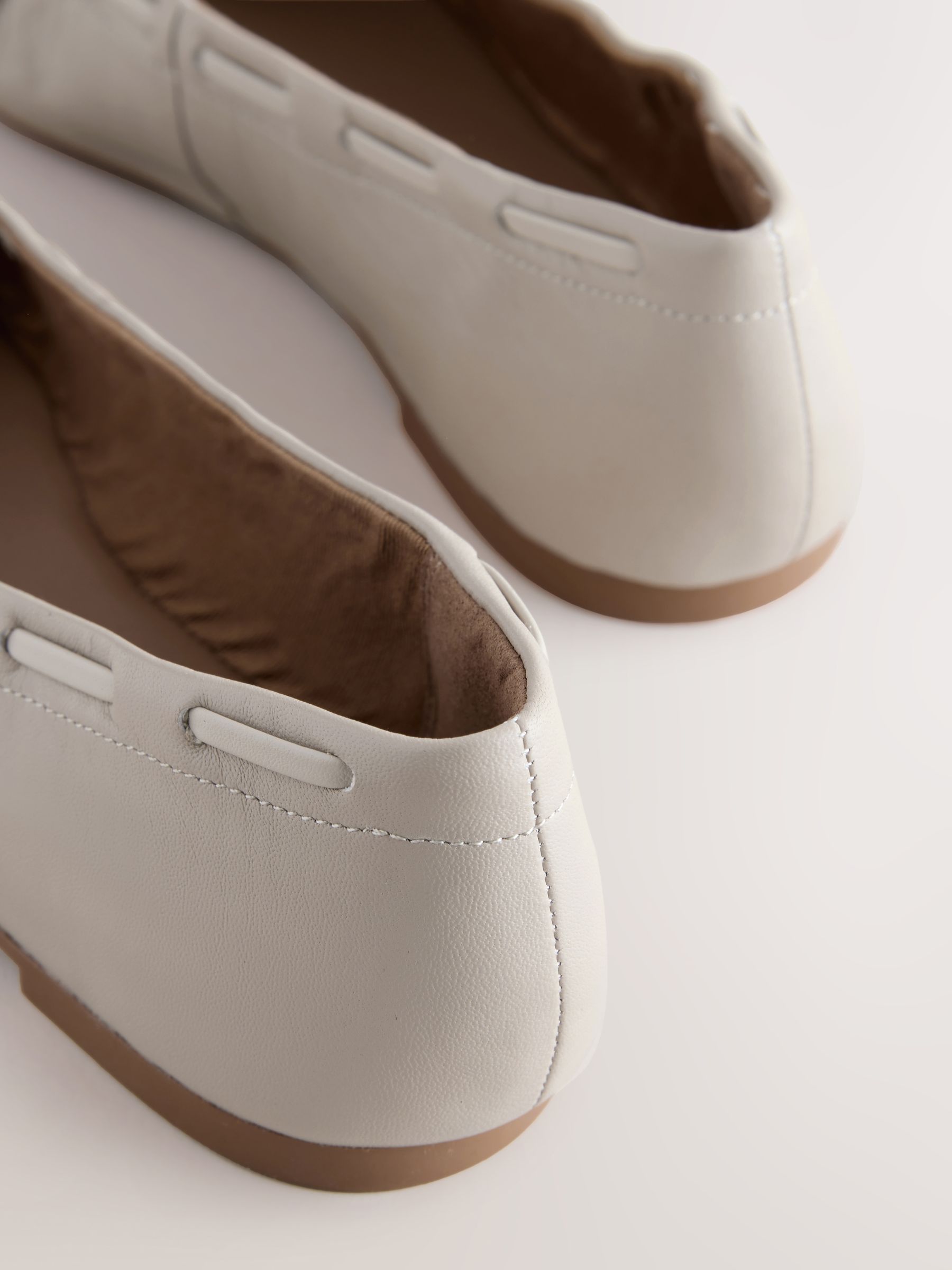Buy Bone Forever Comfort® Leather Ruched Charm Ballet Flats from the ...