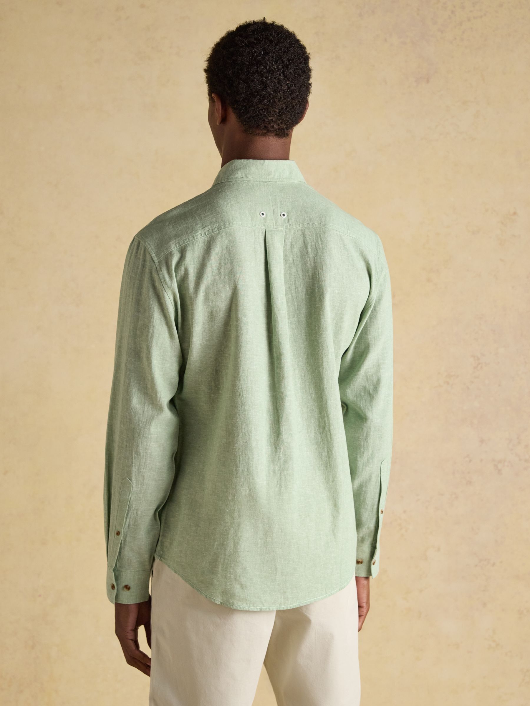 Buy Mint Green - Joules Linen Blend Long Sleeve Shirt from Next Netherlands