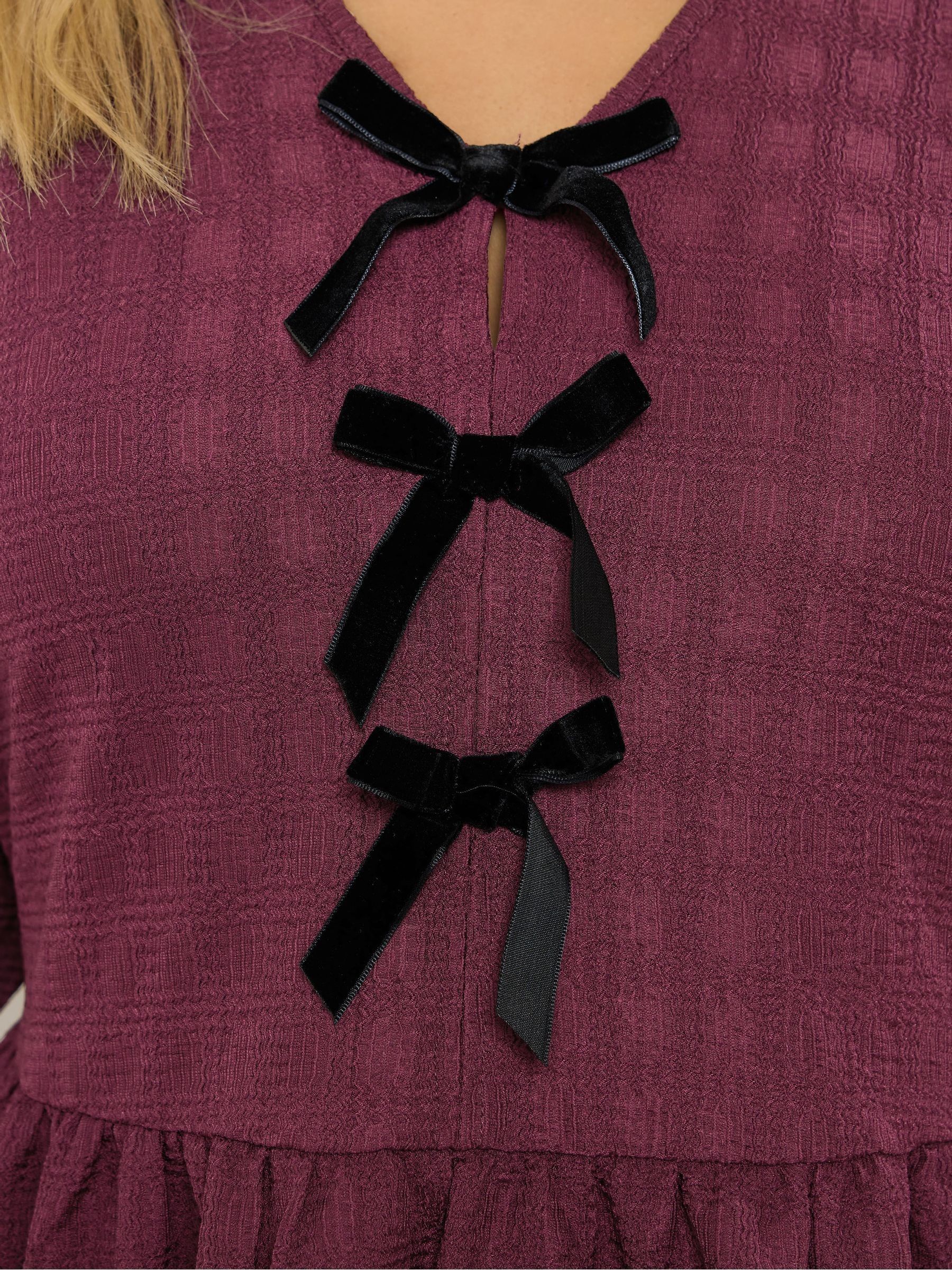 Buy Yours Curve Puff Sleeve Bow Peplum Top from Next Netherlands