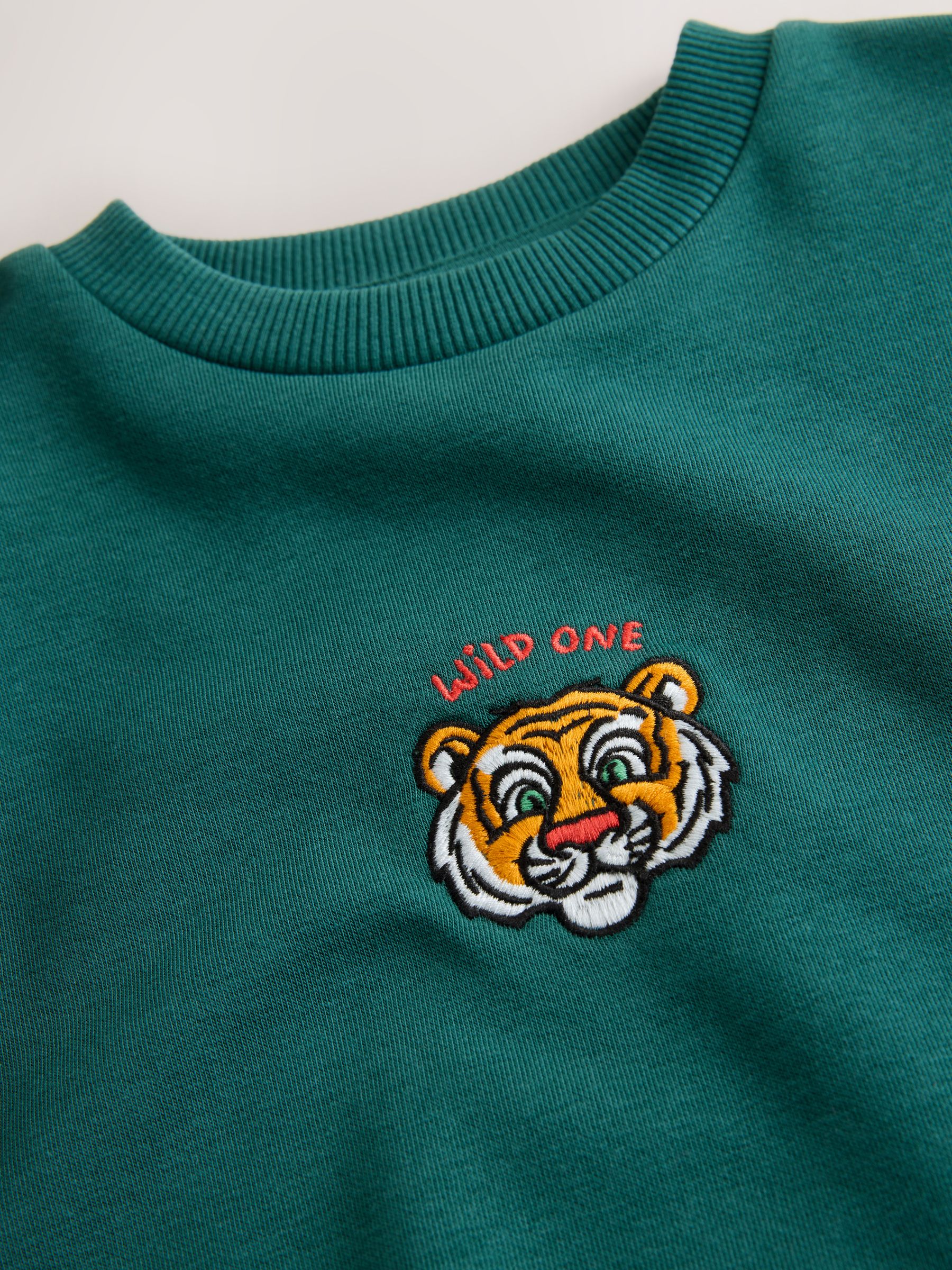 Buy Green Tiger Print All-Over Print Crew Neck Sweatshirt (3mths-7yrs ...