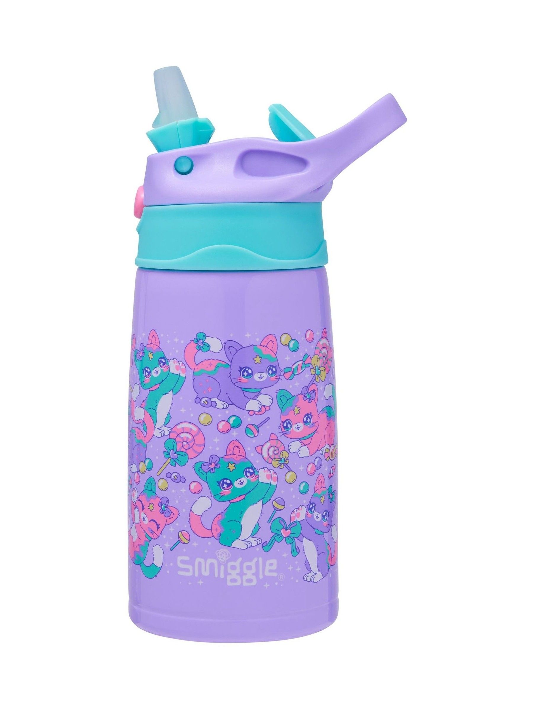 Buy Smiggle Purple Adventurous Junior Stainless Steel Flip Drink Bottle ...
