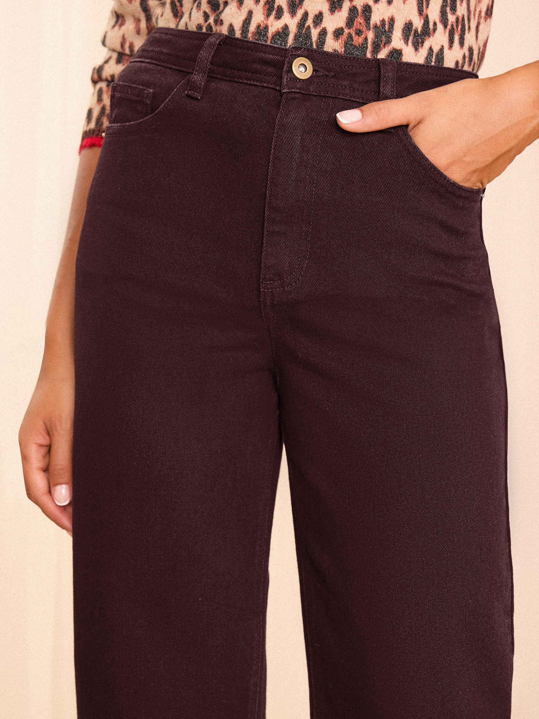 Buy Love & Roses Berry Red Straight Leg Crop Jeans from Next Ireland