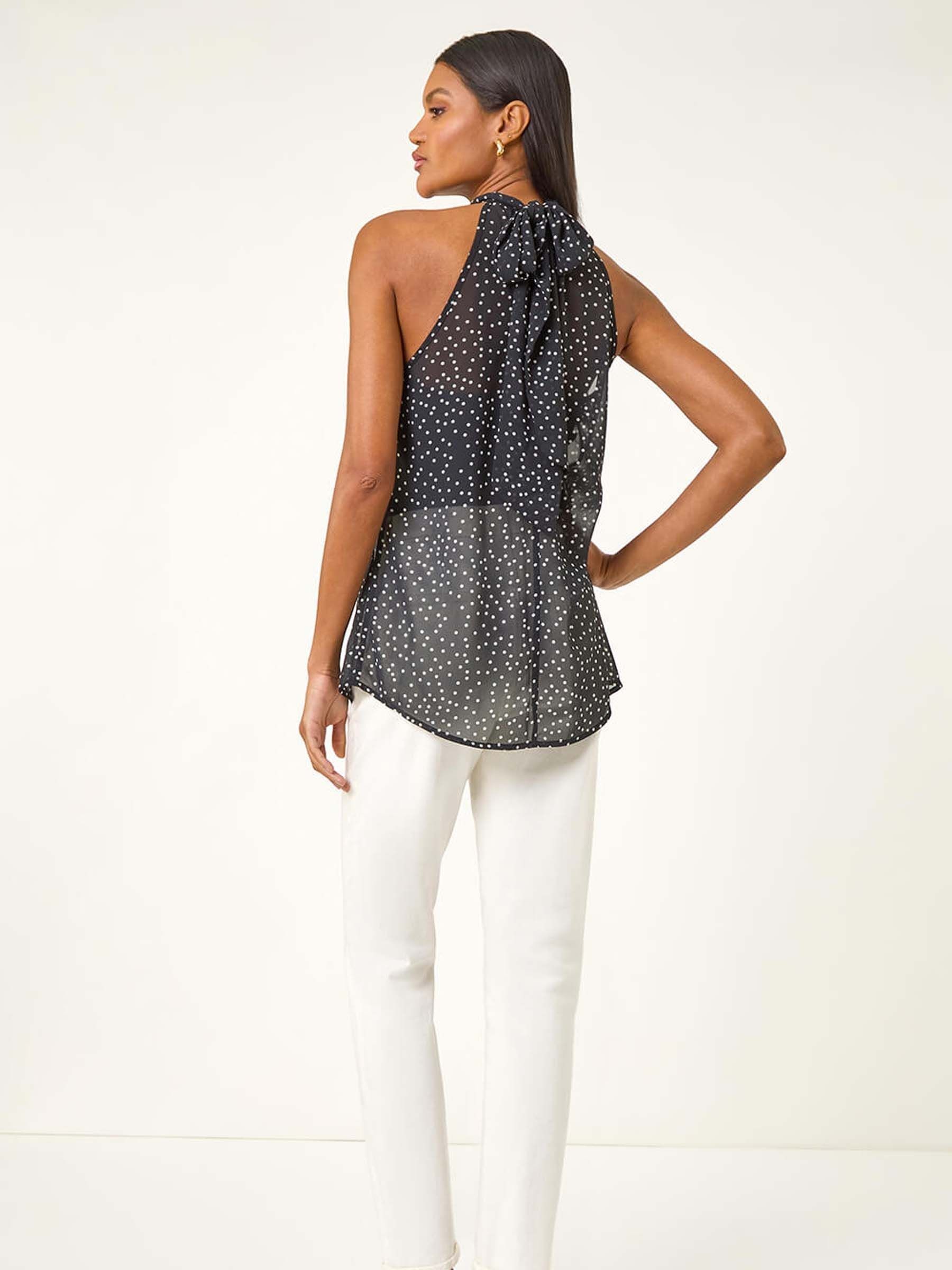 Buy Roman Spot Print High Neck Halter Vest Top from Next Netherlands