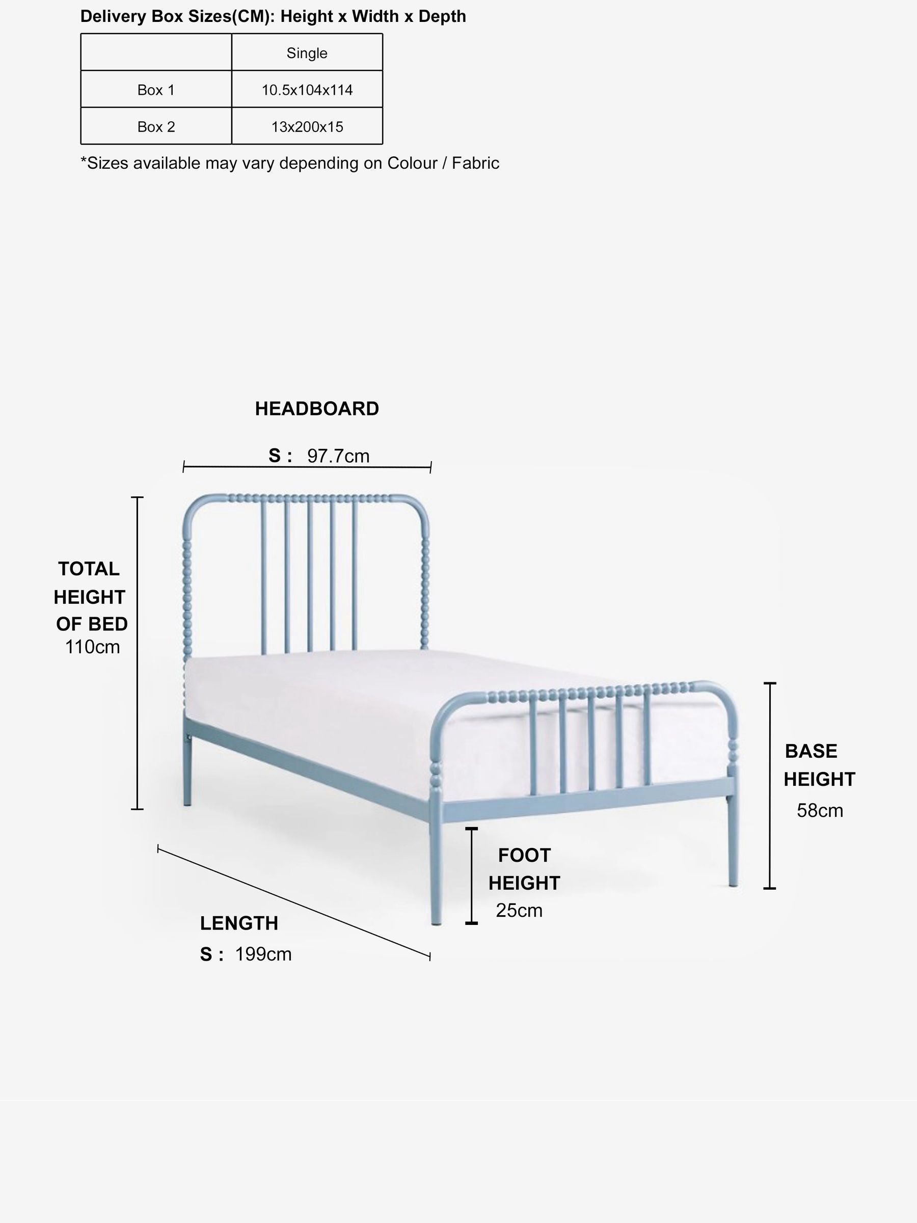 Buy Muted Blue Piper Bobbin Metal Bed Frame from the Next UK online shop
