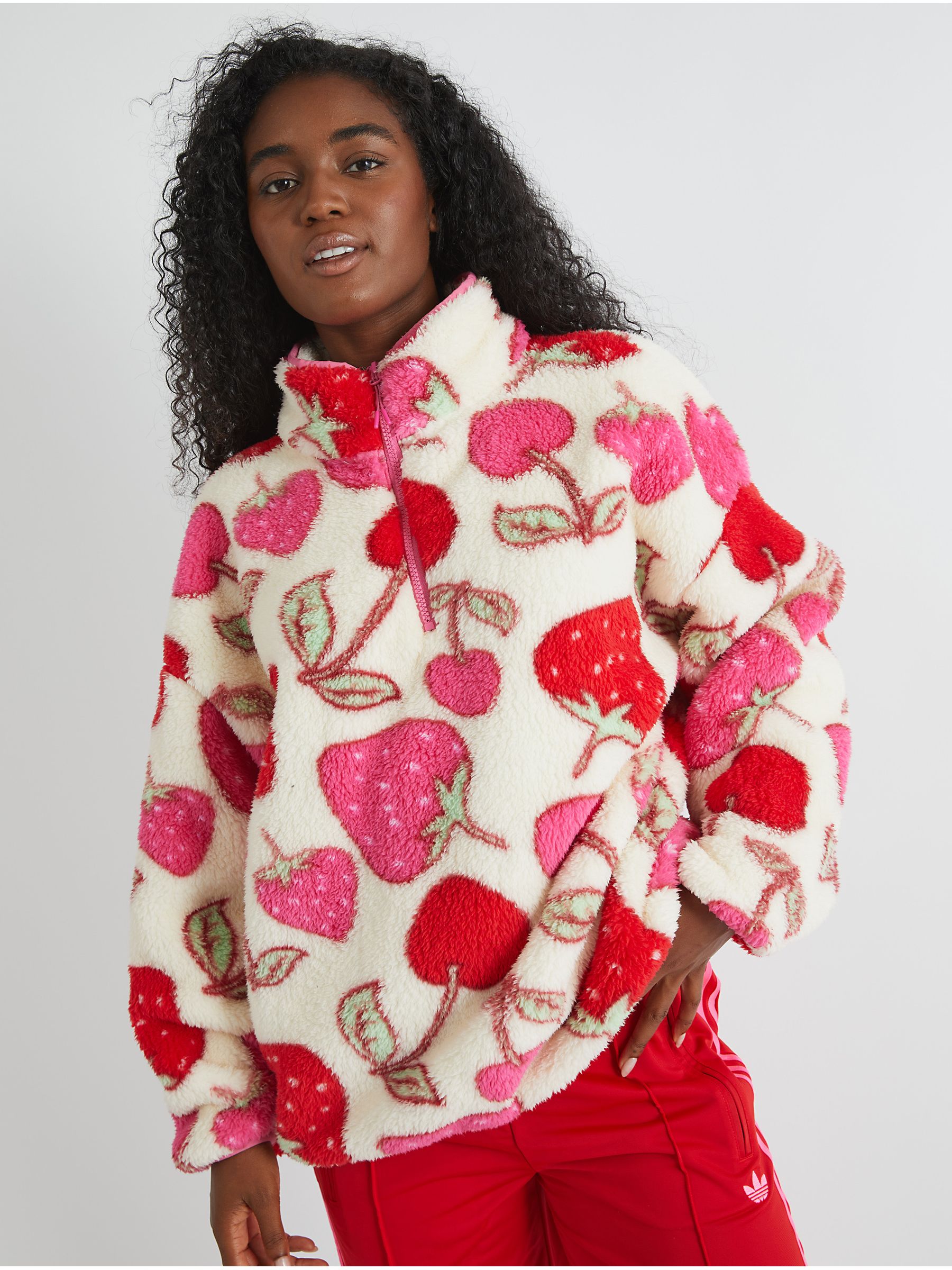 Buy Skinnydip White Cherry and Strawberry Longline Fleece from the Next ...