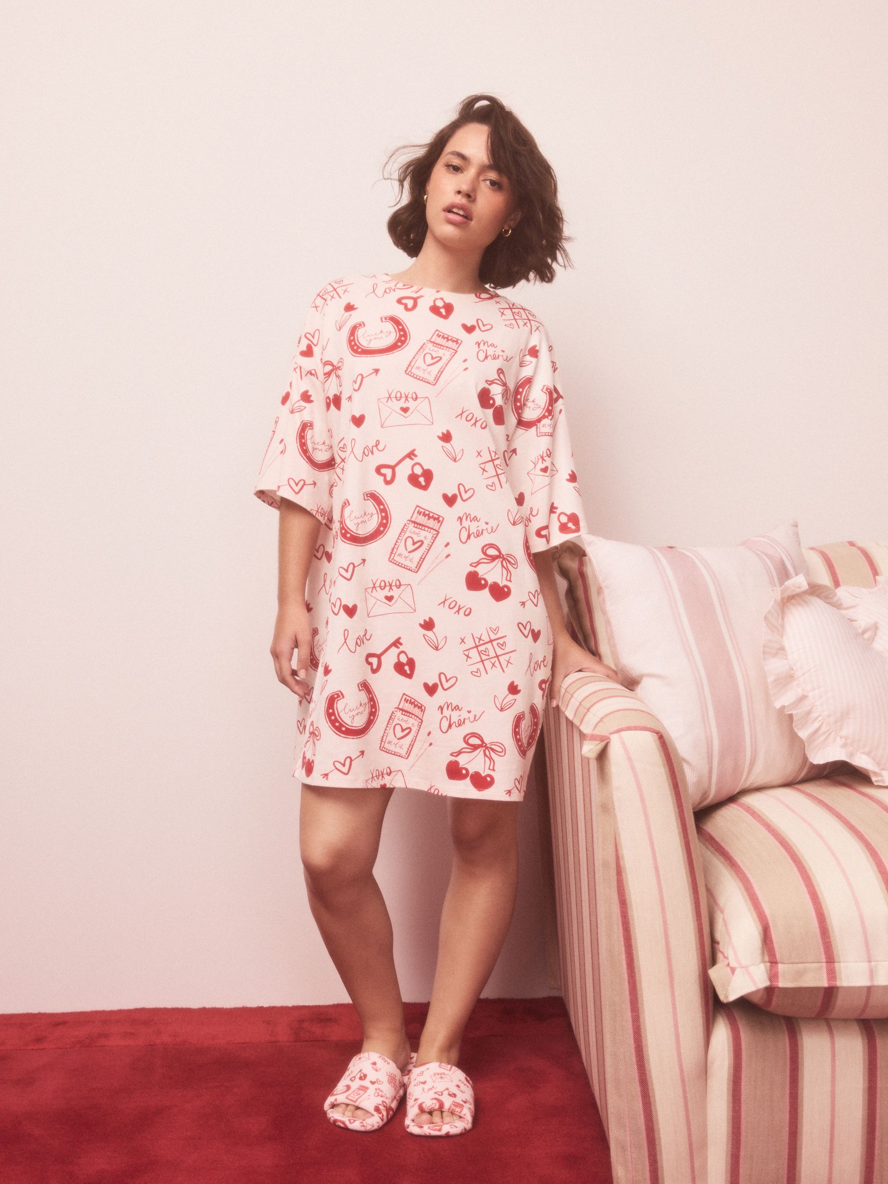 Buy Pink/Red Heart Nightie from Next Netherlands