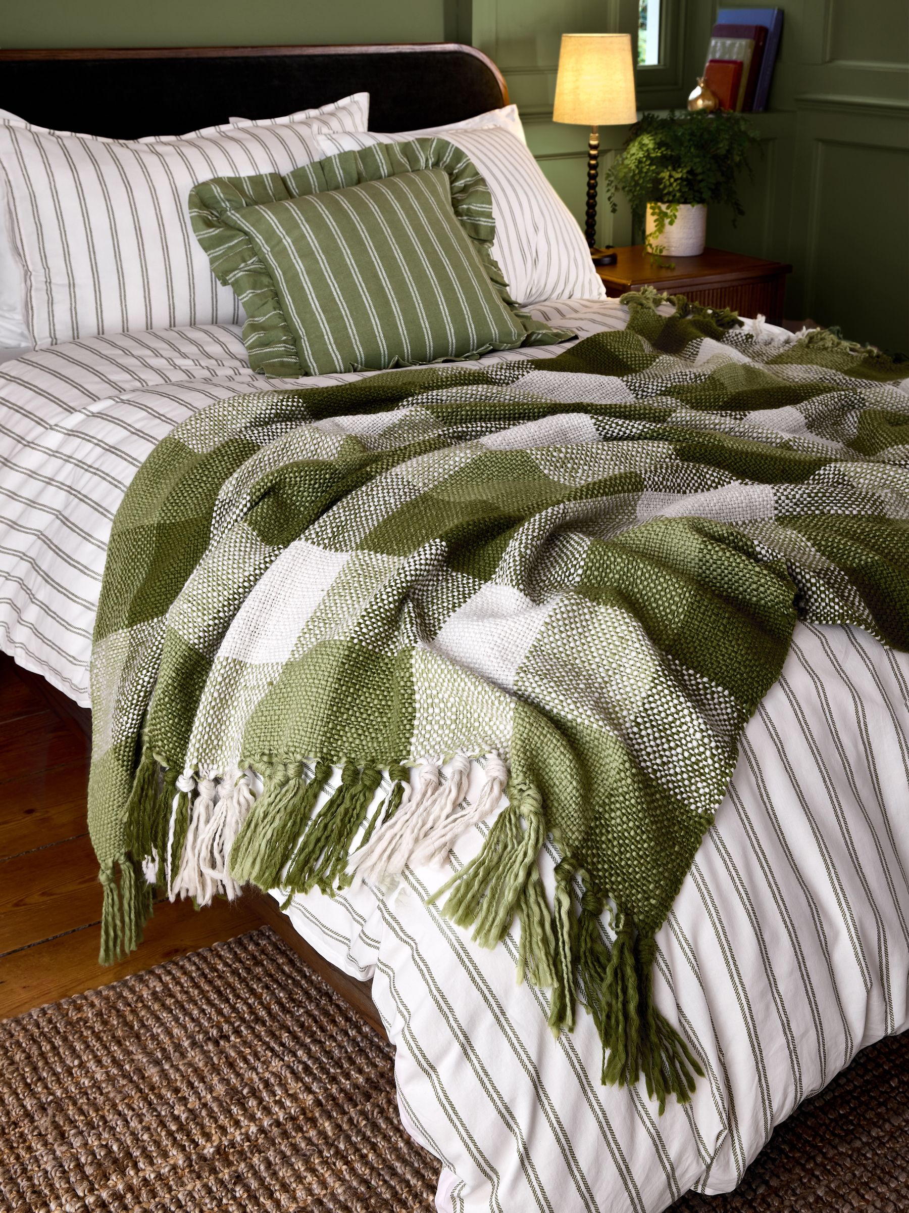 Buy Laura Ashley Green Allonby Check Woven Throw from the Next UK ...