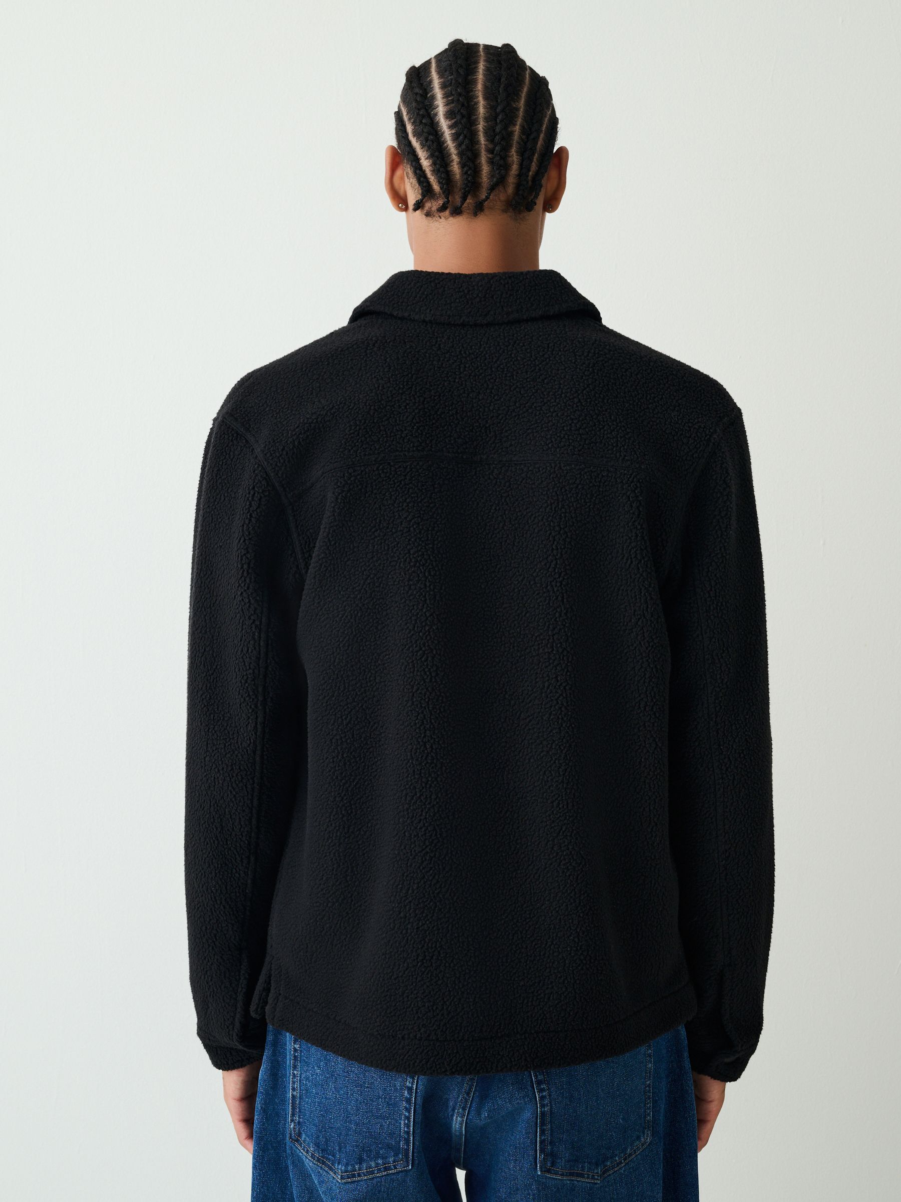 Buy Black Fleece Shacket from Next Kuwait