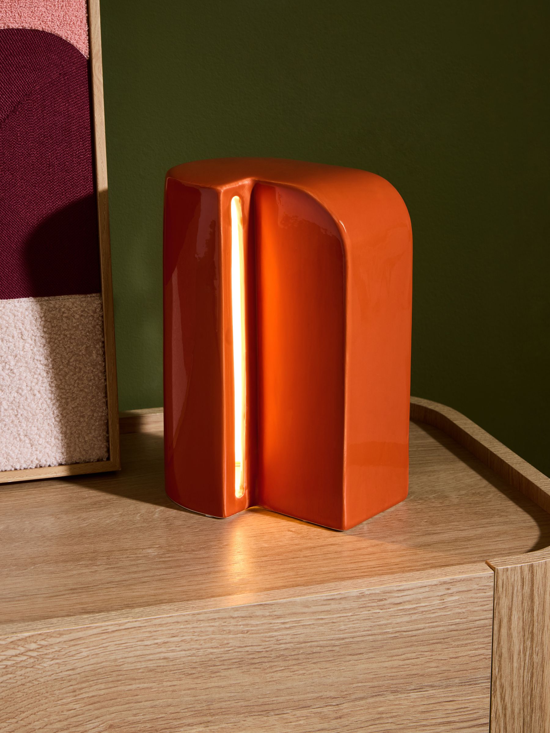 Buy MADE.COM Orange Ceramic Edy Table Lamp from the Next UK online shop