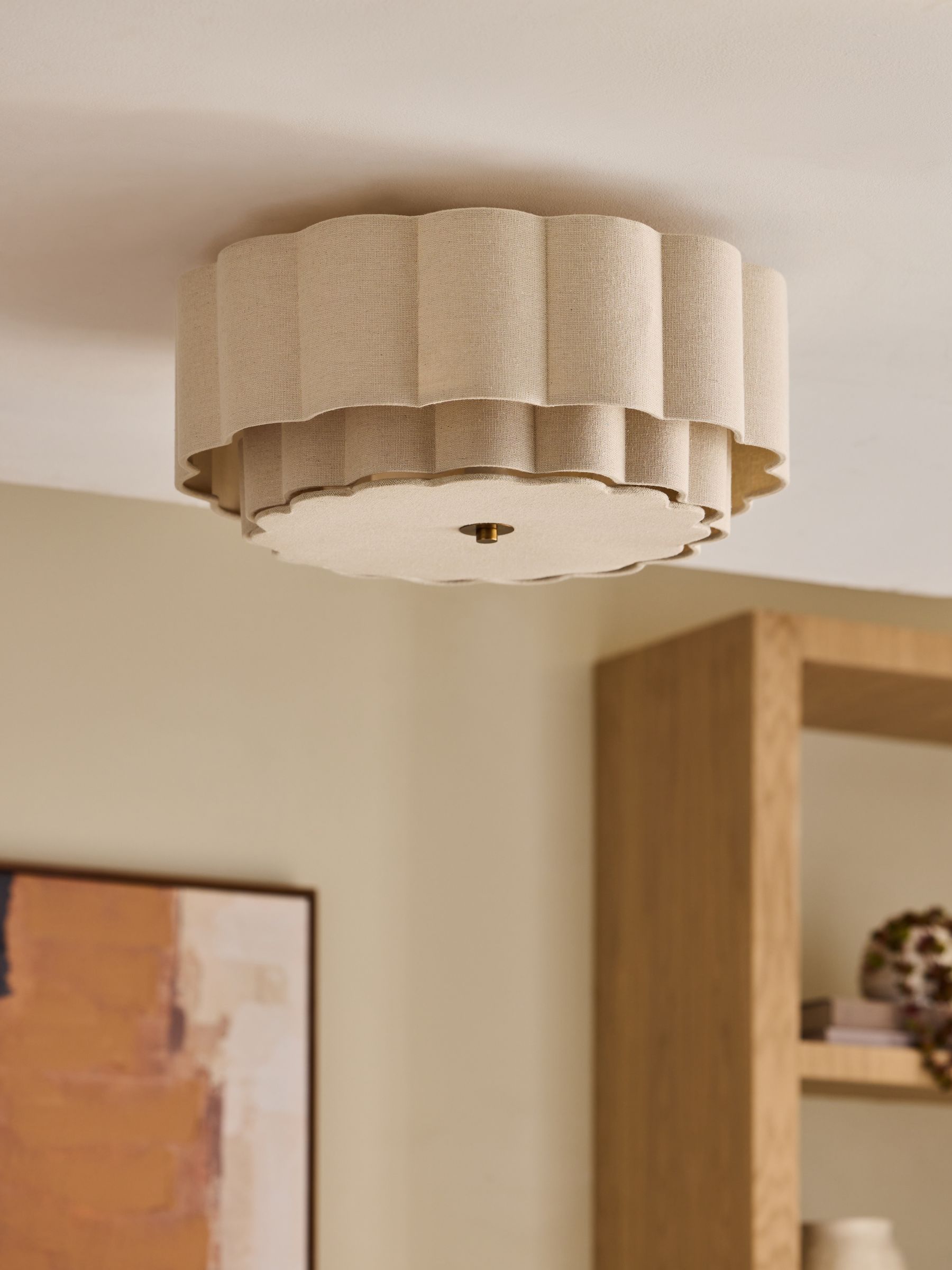 Buy Natural Larson Flush Fitting Ceiling Light from Next Ireland