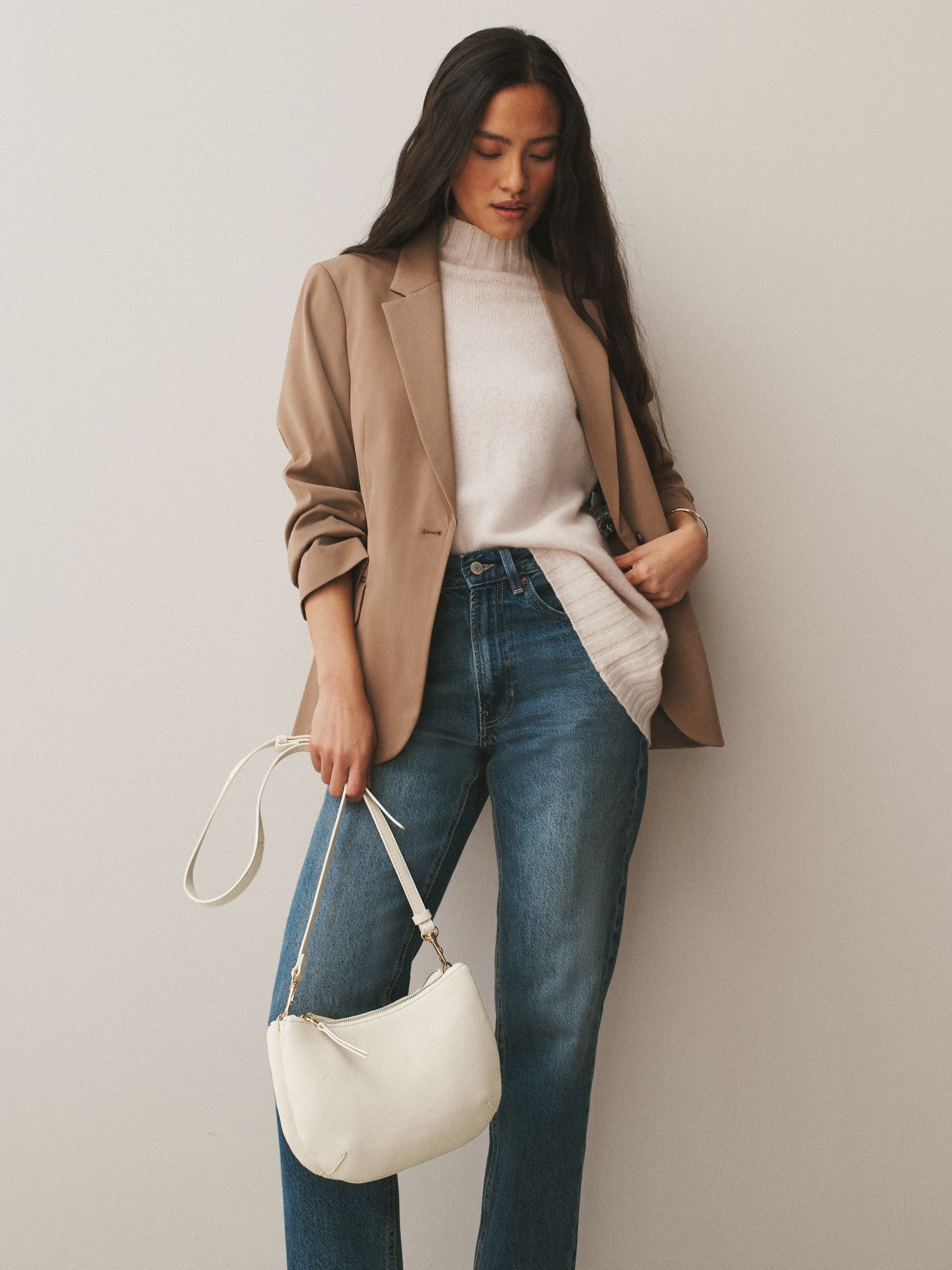 Buy White Leather Scoop Cross-Body Bag from the Next UK online shop