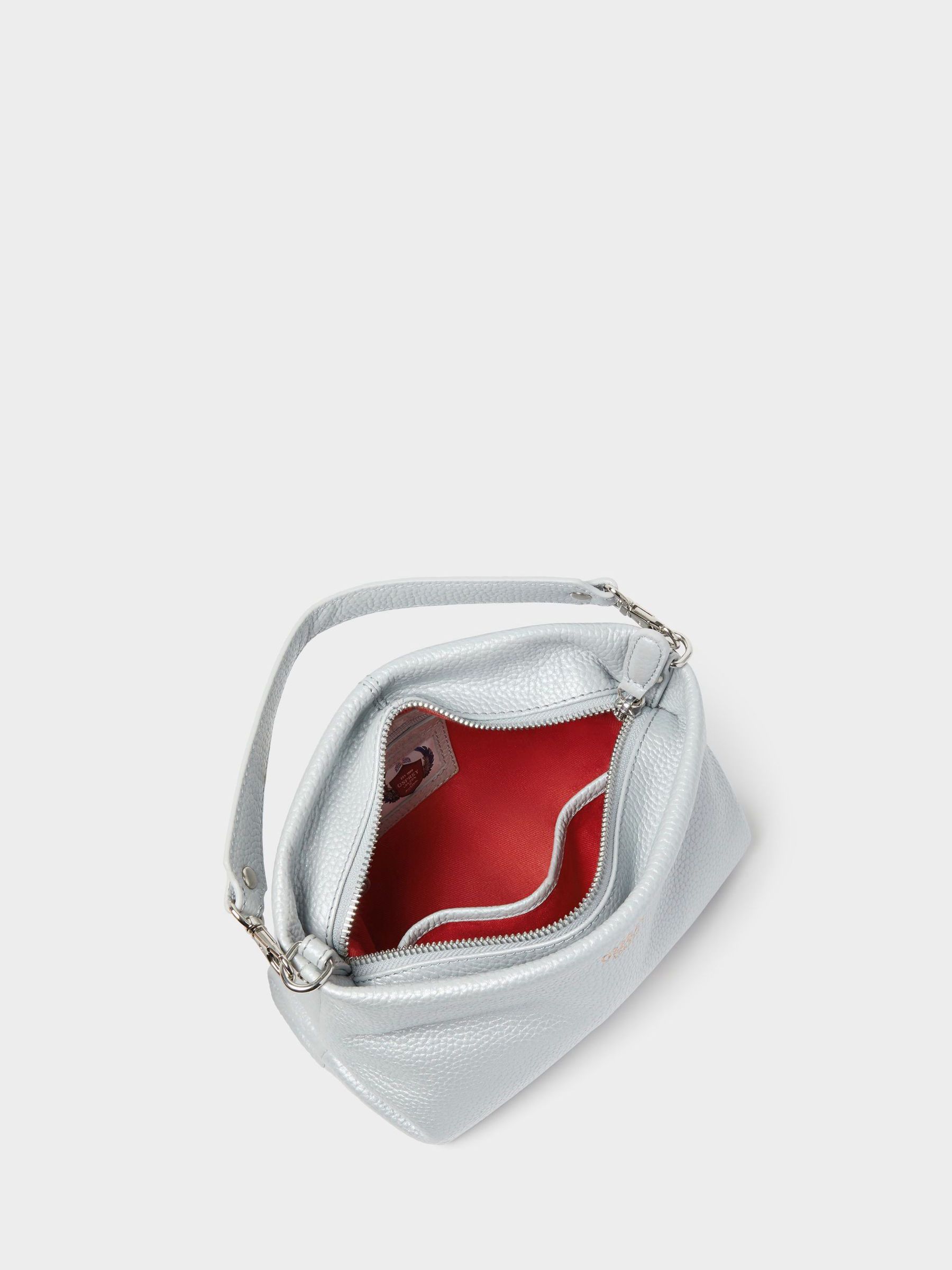 Buy Silver - Osprey London The Carina Leather Shrug Bag from Next ...