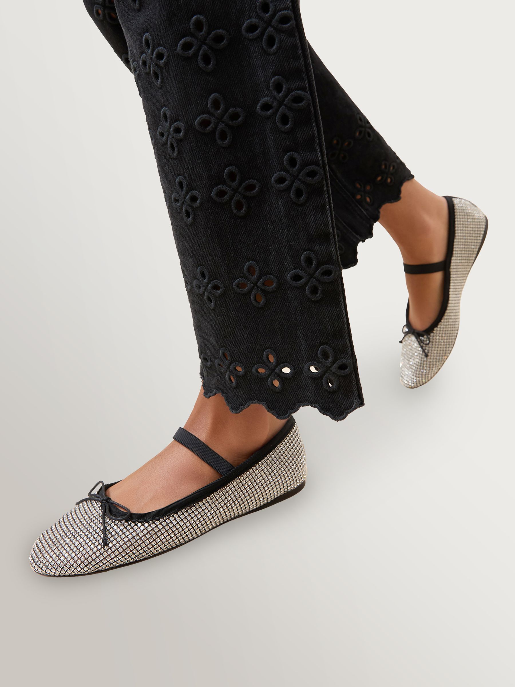 Buy Loeffler Randall Silver Leonie Crystal Ballet Shoes from Next Malta