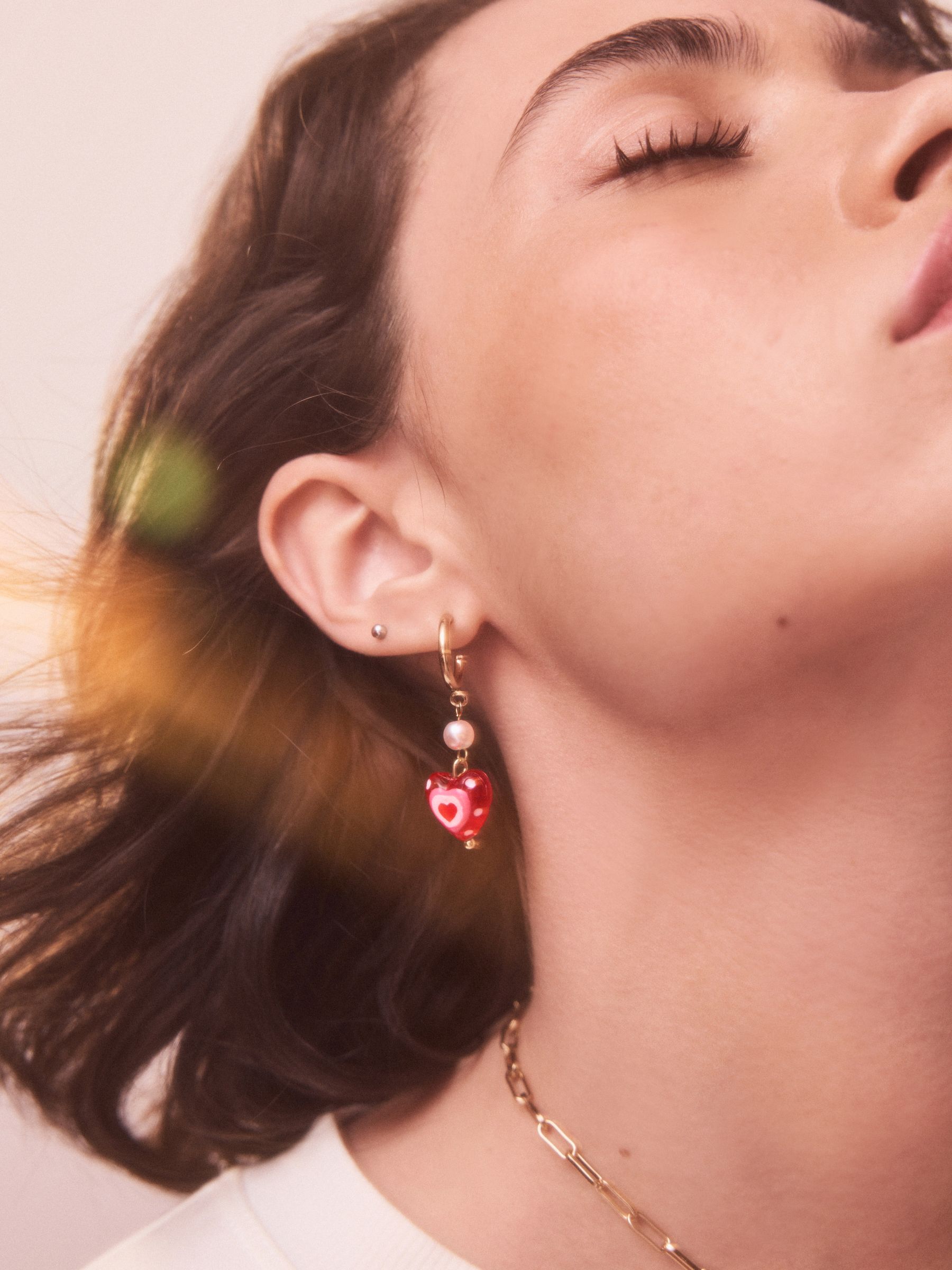 Buy Gold Tone Heart Hoop Earrings from Next New Zealand