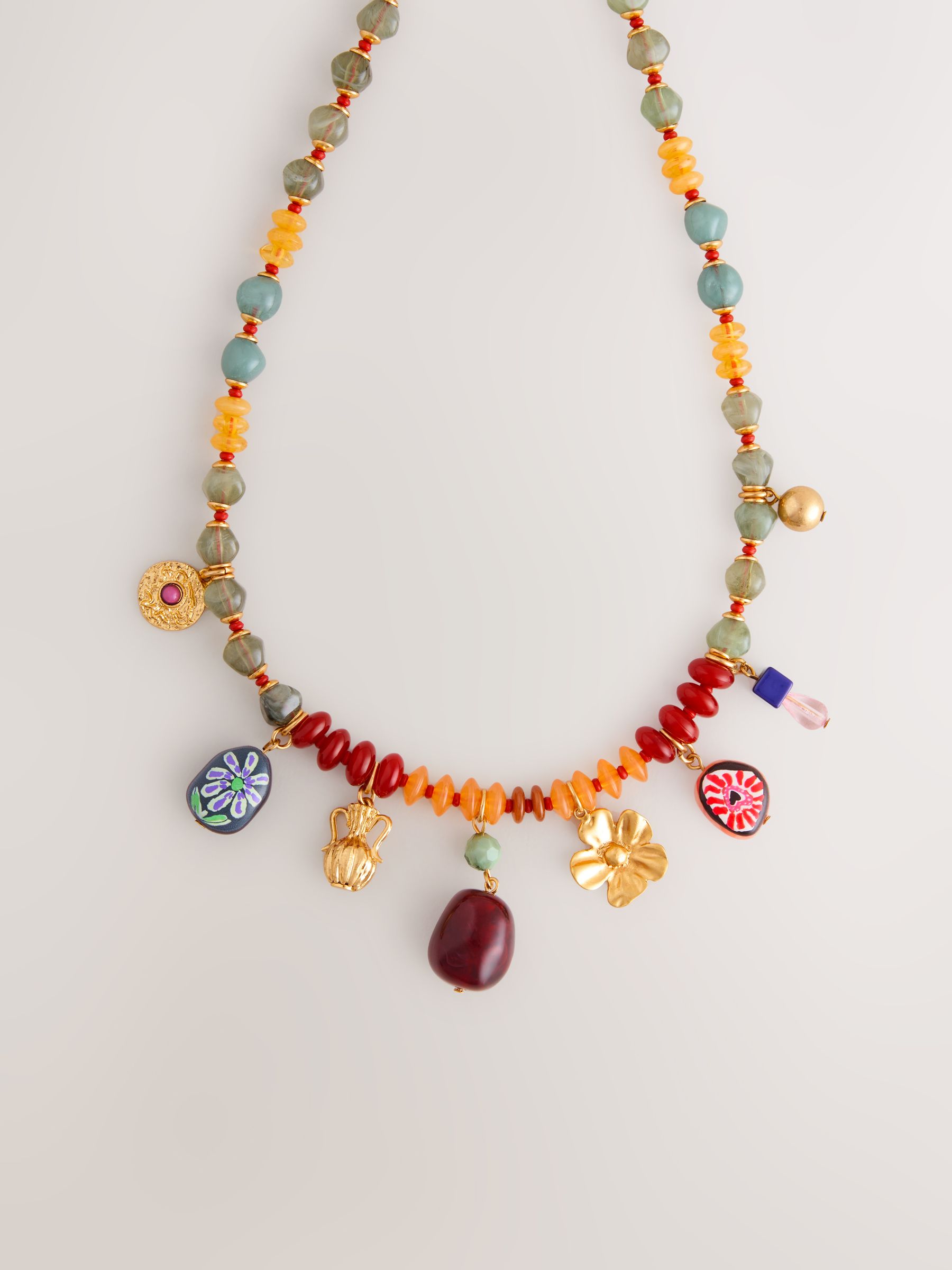 Buy Multi Beaded Charm Necklace from the Next UK online shop