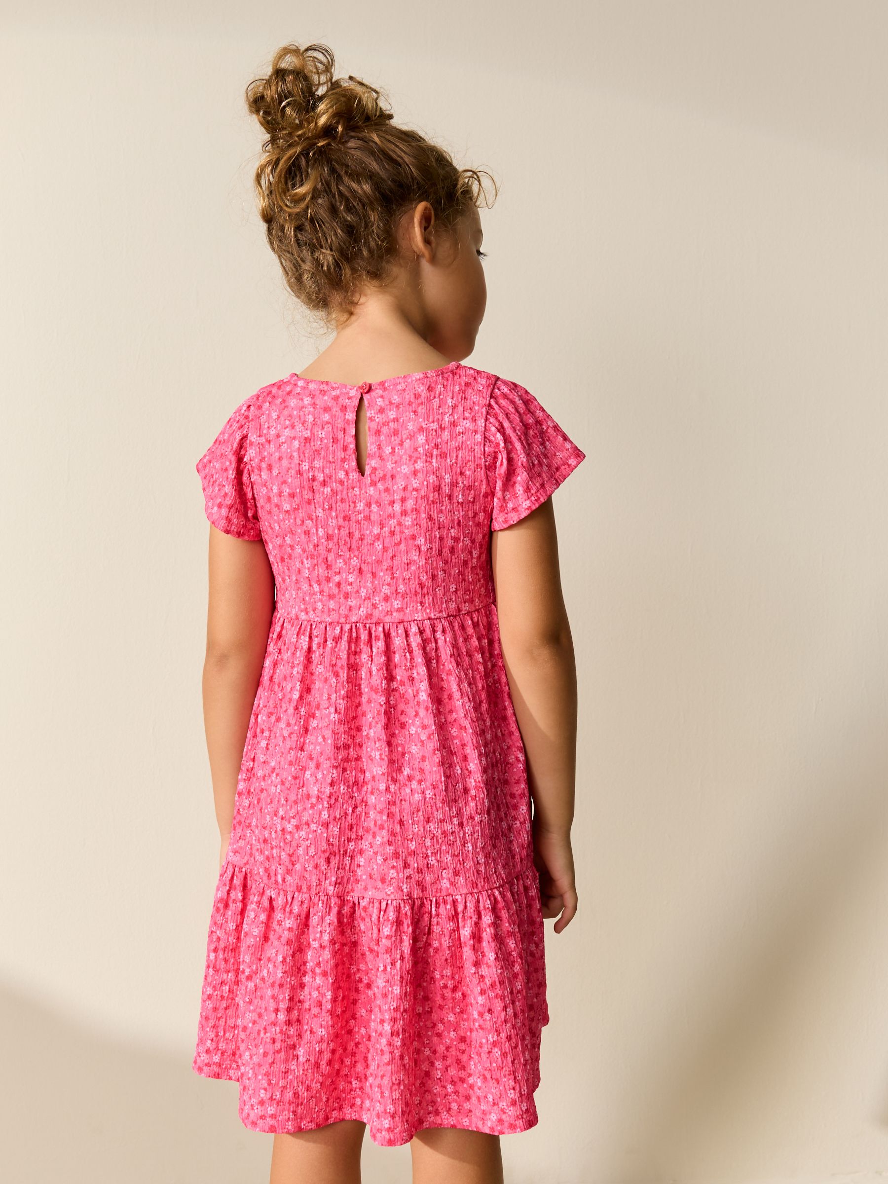 Buy Pink Ditsy Angel Sleeve Crinkle Dress (3-16yrs) from Next South Africa