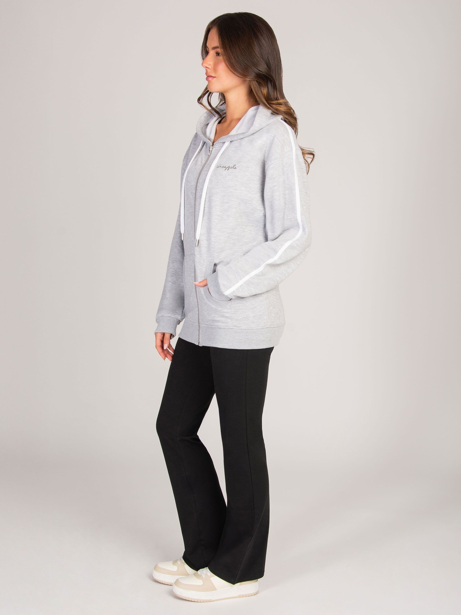 Buy Pineapple Light Grey Stripe Panel Zip Hoodie from Next Ireland