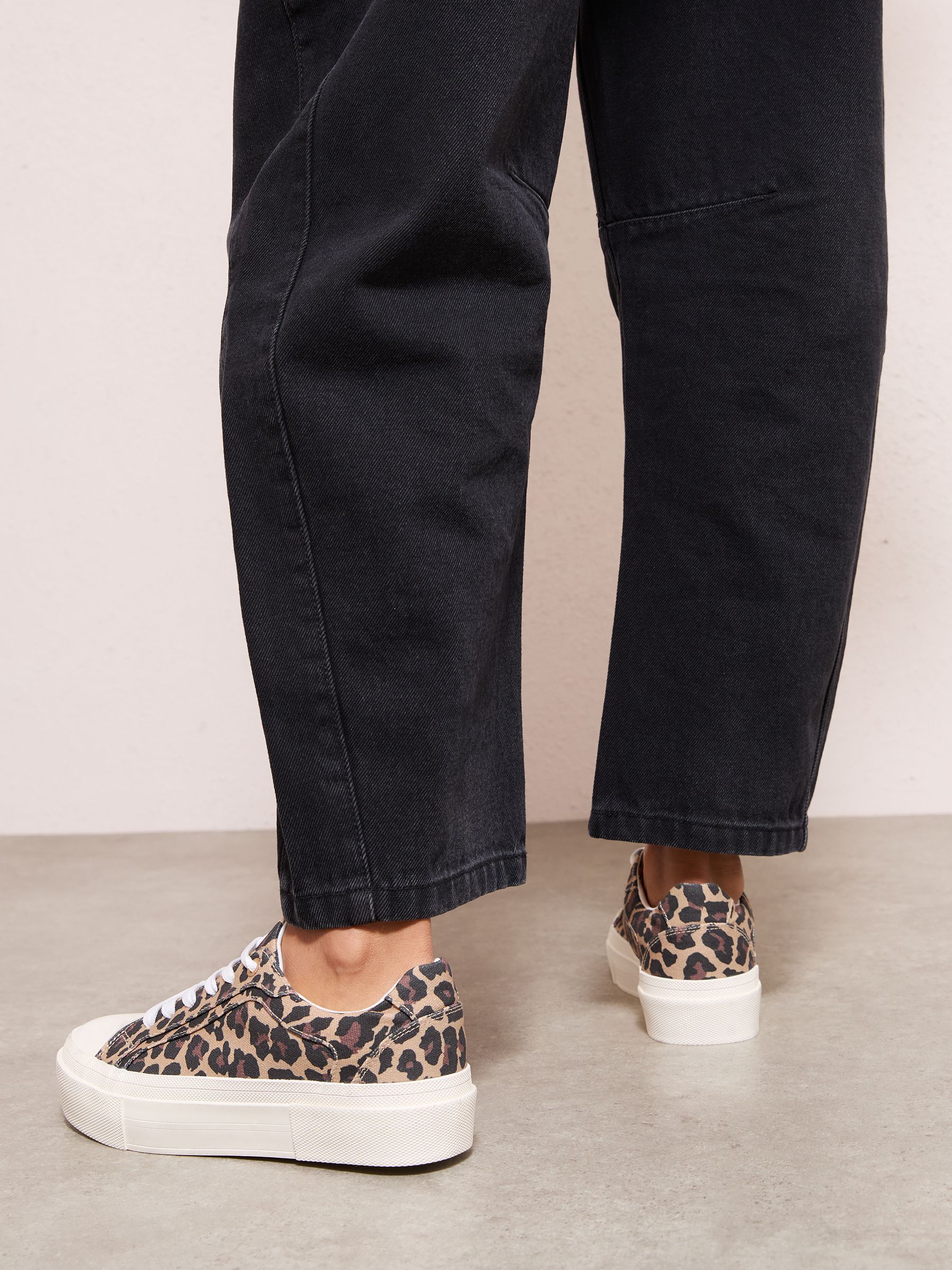 Buy Friends Like These Animal Leopard Canvas Flatform Lace Up Casual ...