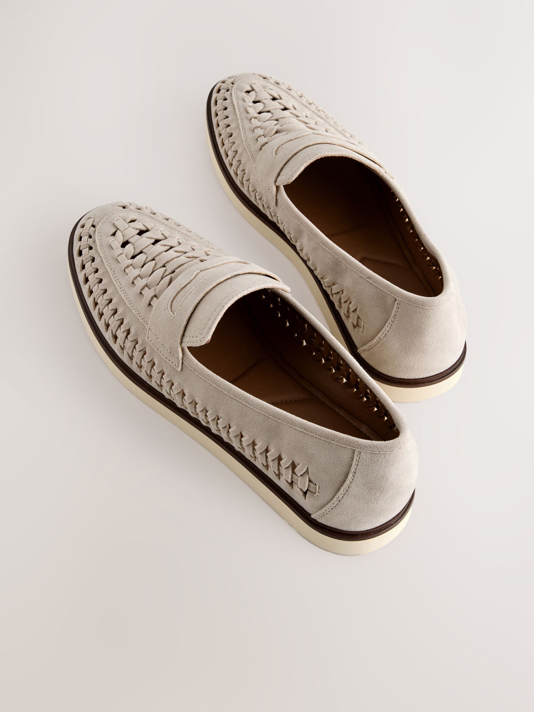 Buy Neutral Weave Loafers from the Next UK online shop