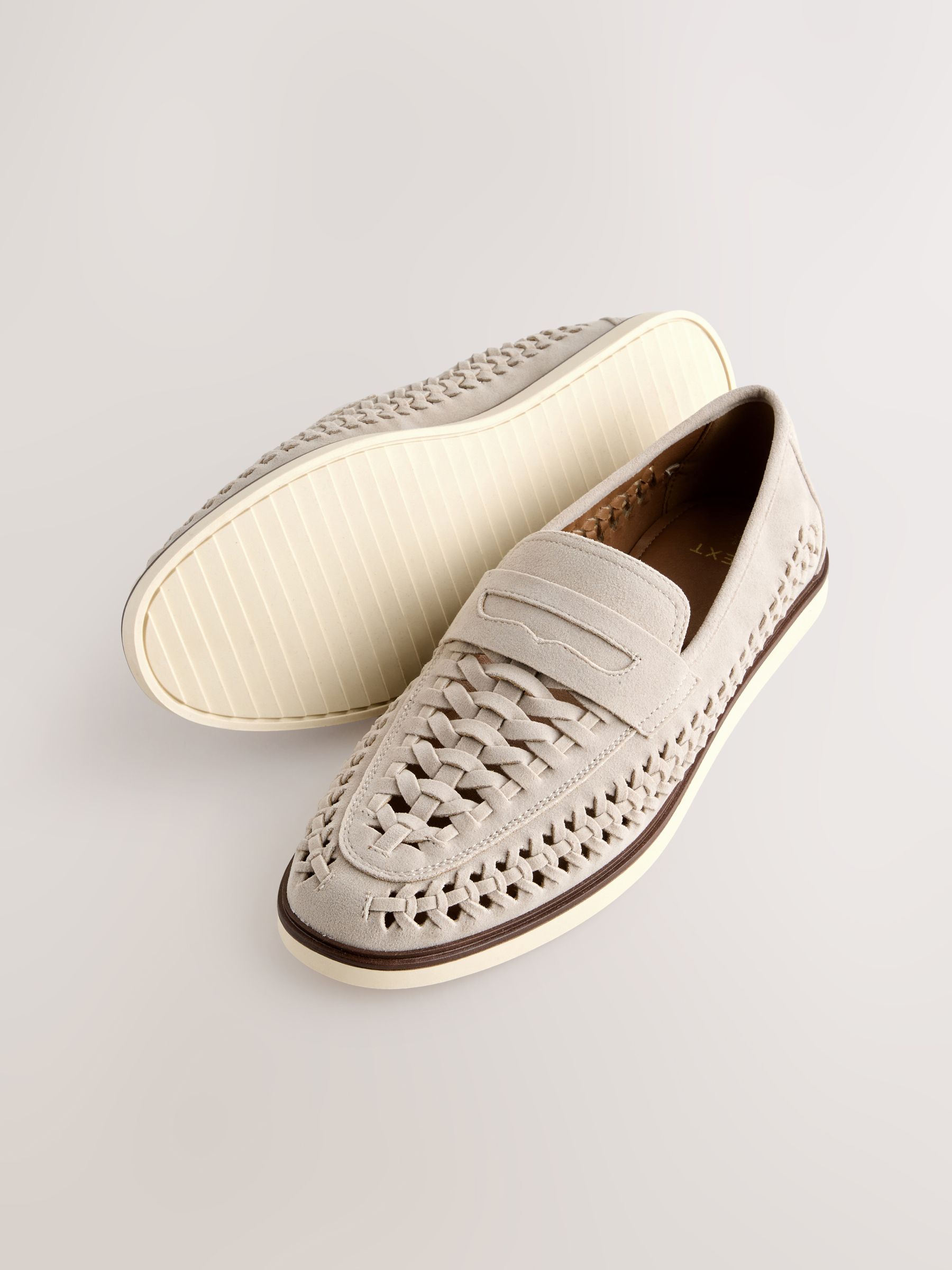 Buy Neutral Weave Loafers from the Next UK online shop