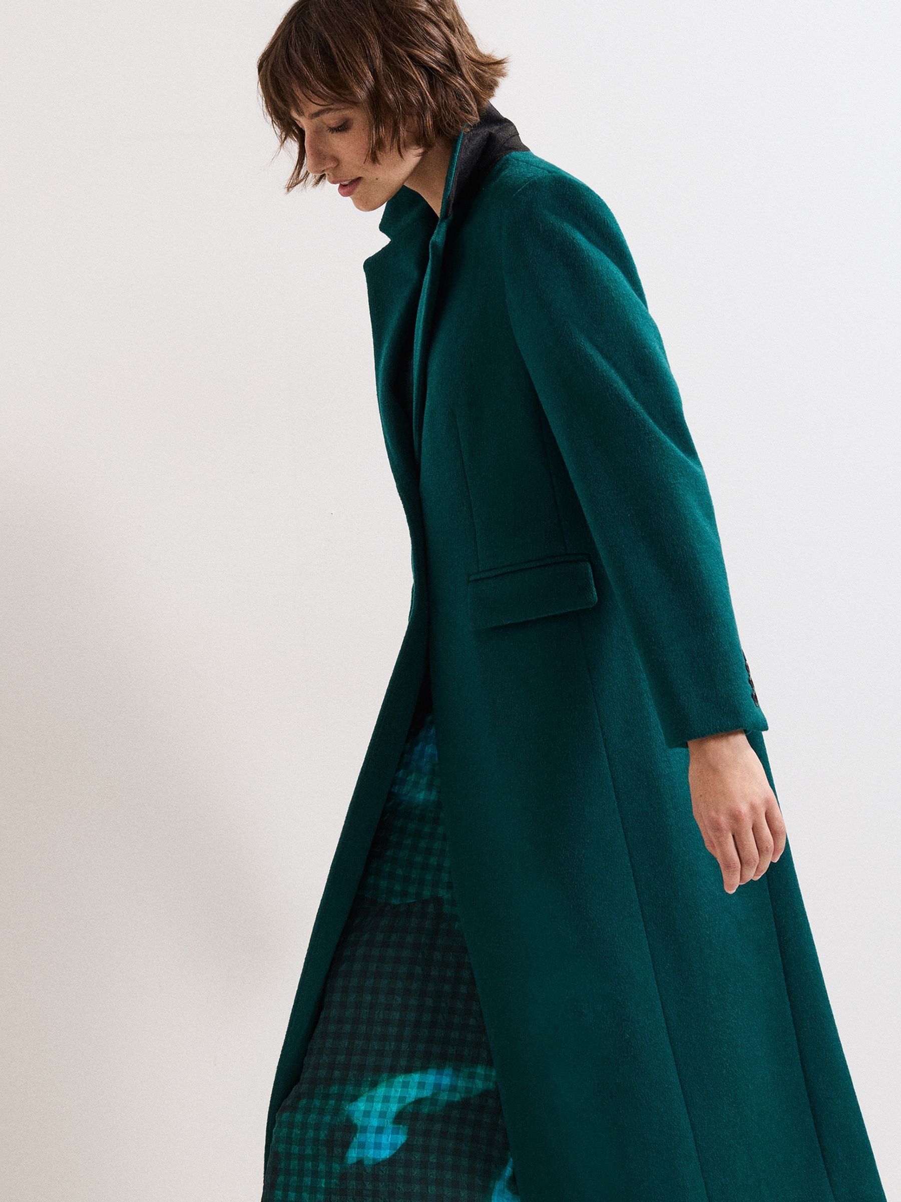 Buy Phase Eight Blue Lydia Long Wool Coat from Next Ireland