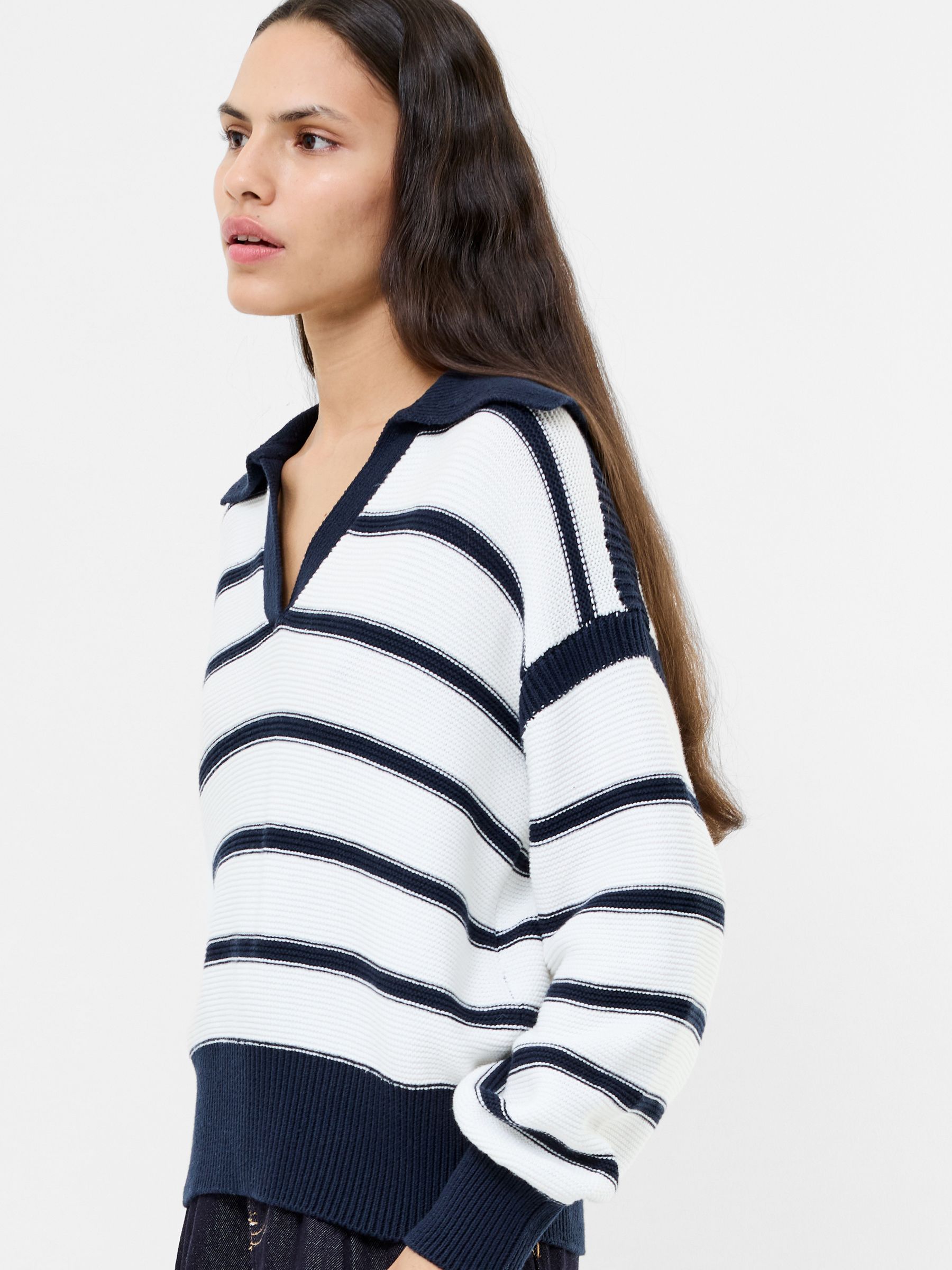Buy French Connection Blue Lily Mozart Striped Polo Jumper from Next Cyprus