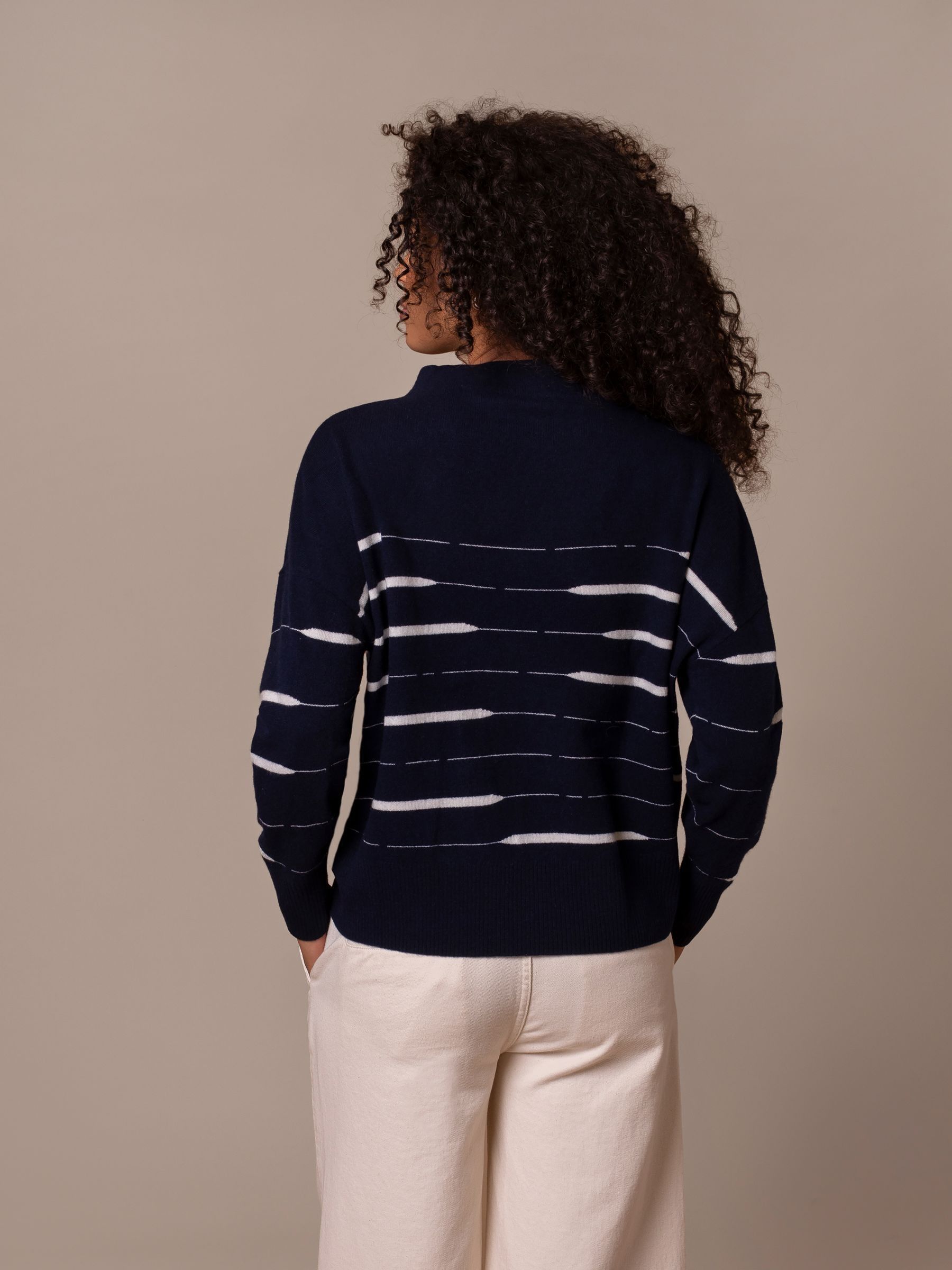 Buy Celtic & Co. Blue Lambswool Irregular Stripe Jumper from Next Cyprus