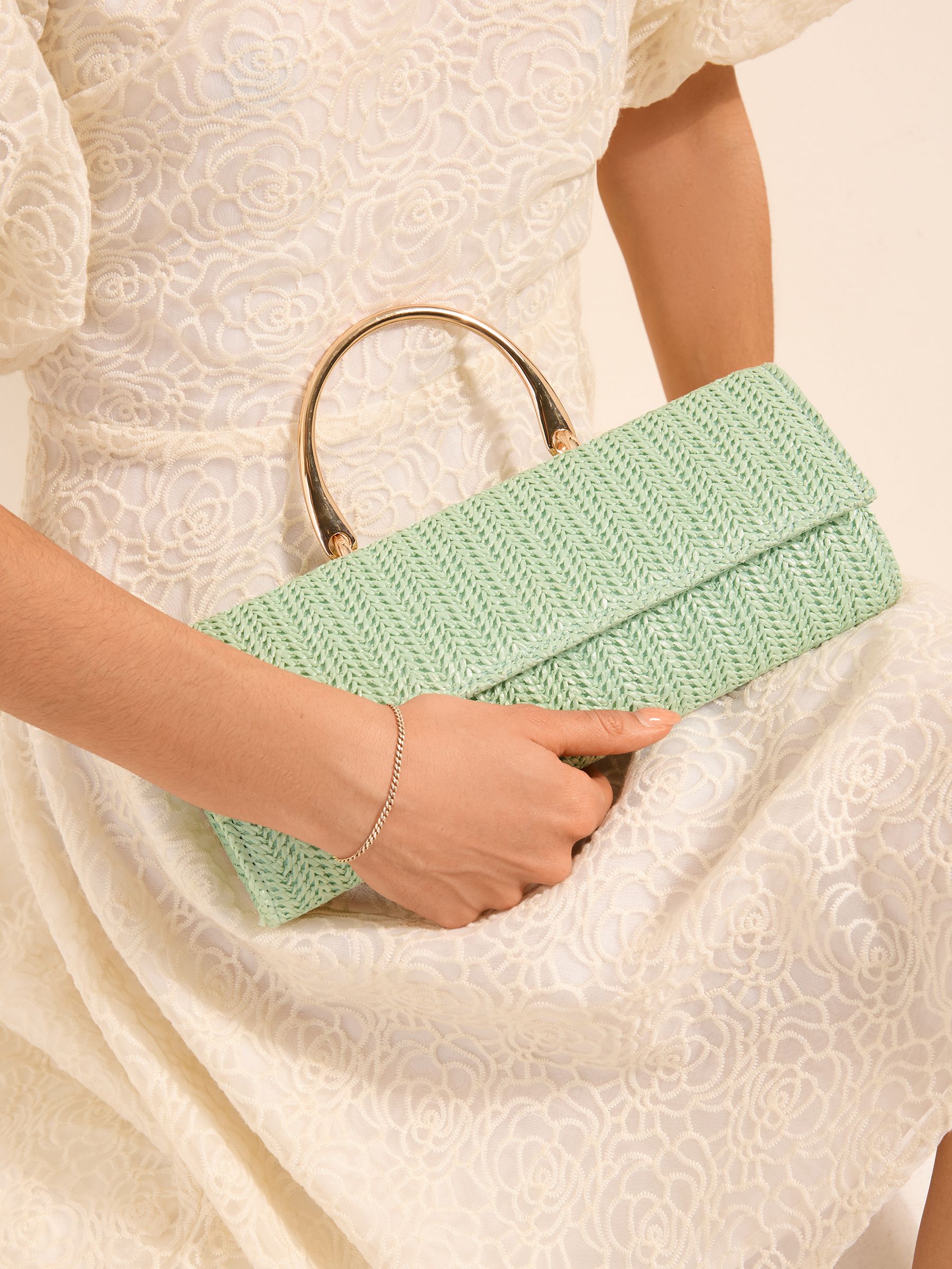 Buy Friends Like These Mint Green Top Handle Clutch Bag from the Next ...