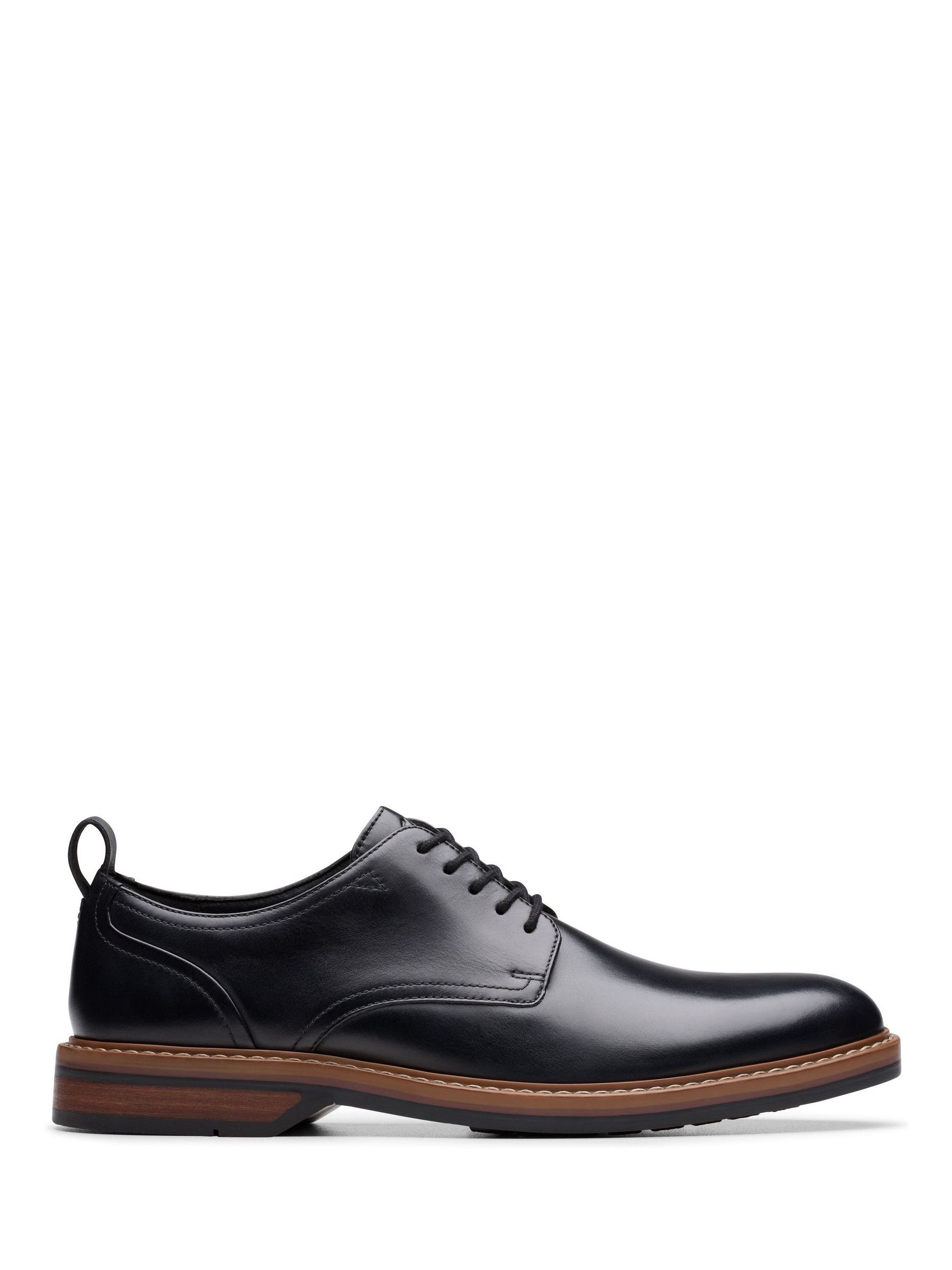 Buy Clarks Black Standard Fit (G) Leather Aldwin Limit Shoes from the ...