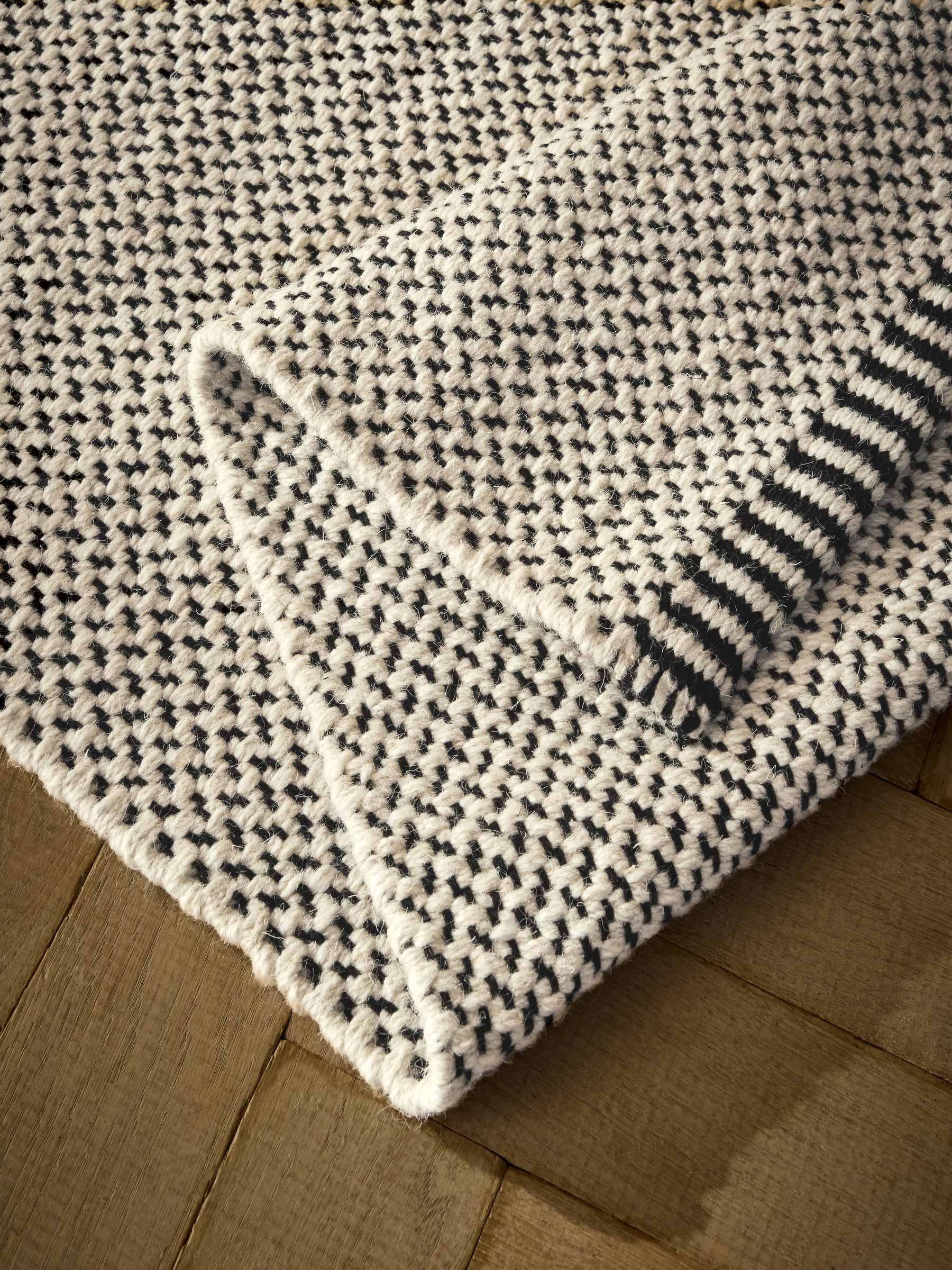 Buy Black/White Washable Wool Runner from the Next UK online shop