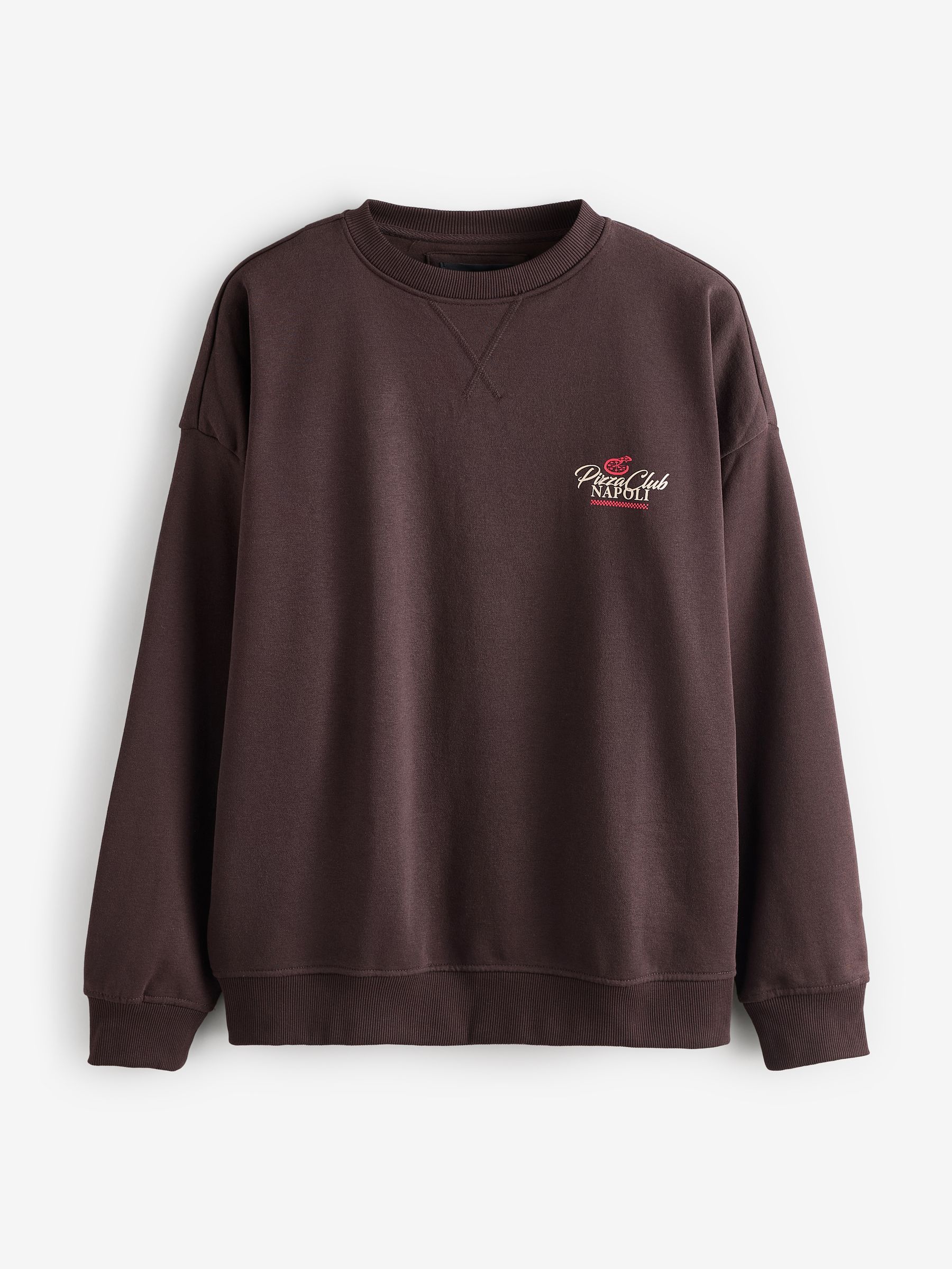 Buy Threadbare Brown Relaxed Fit Graphic Print Crew Neck Sweatshirt ...