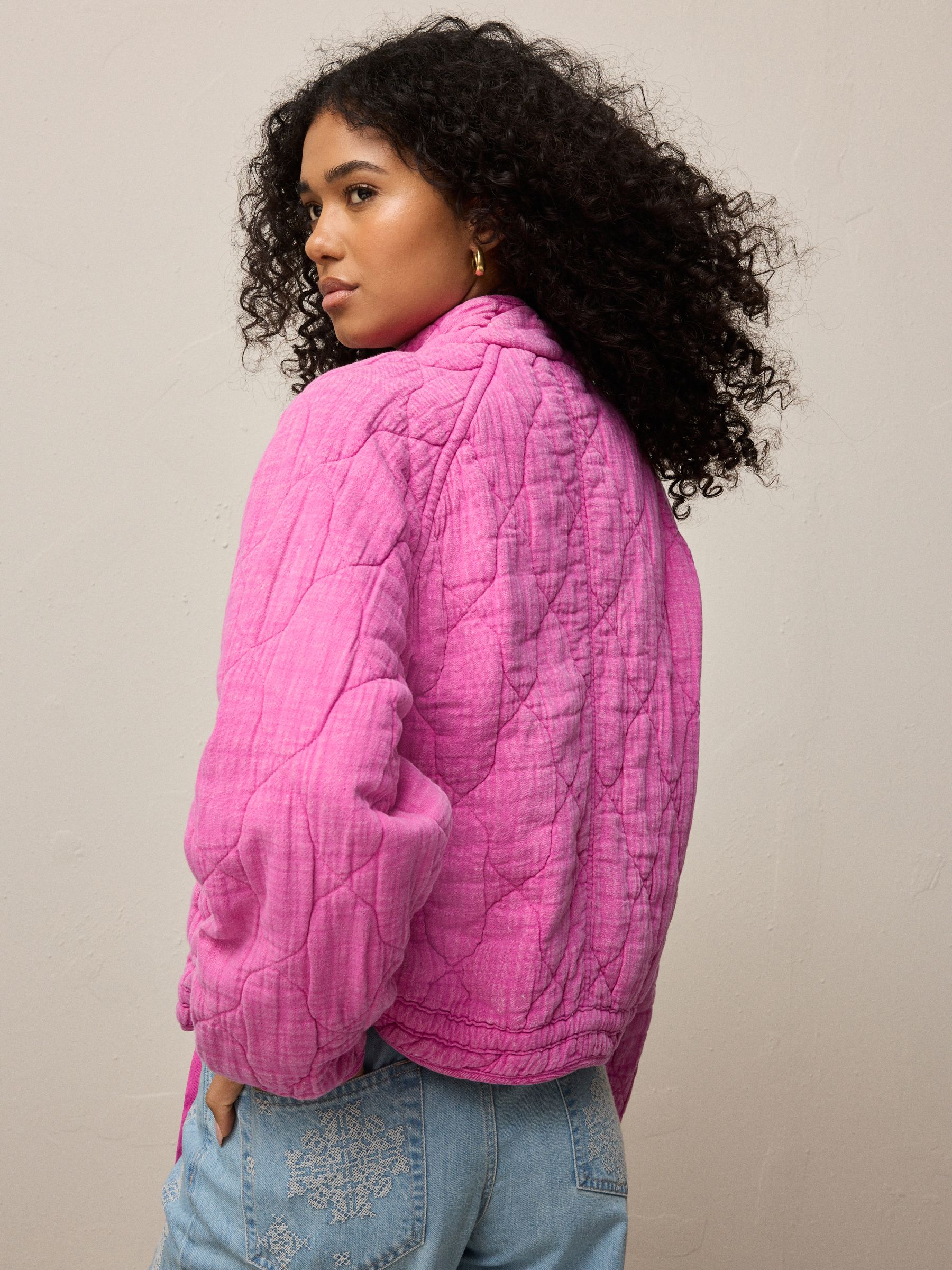 Buy Fluro Pink Quilted Jacket from the Next UK online shop