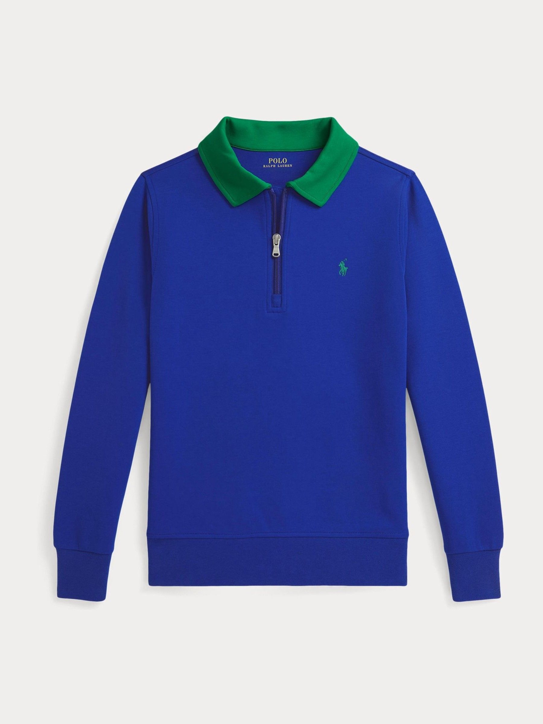 Buy Polo Ralph Lauren Blue Technical Scuba Quarter Zip Sweatshirt from ...