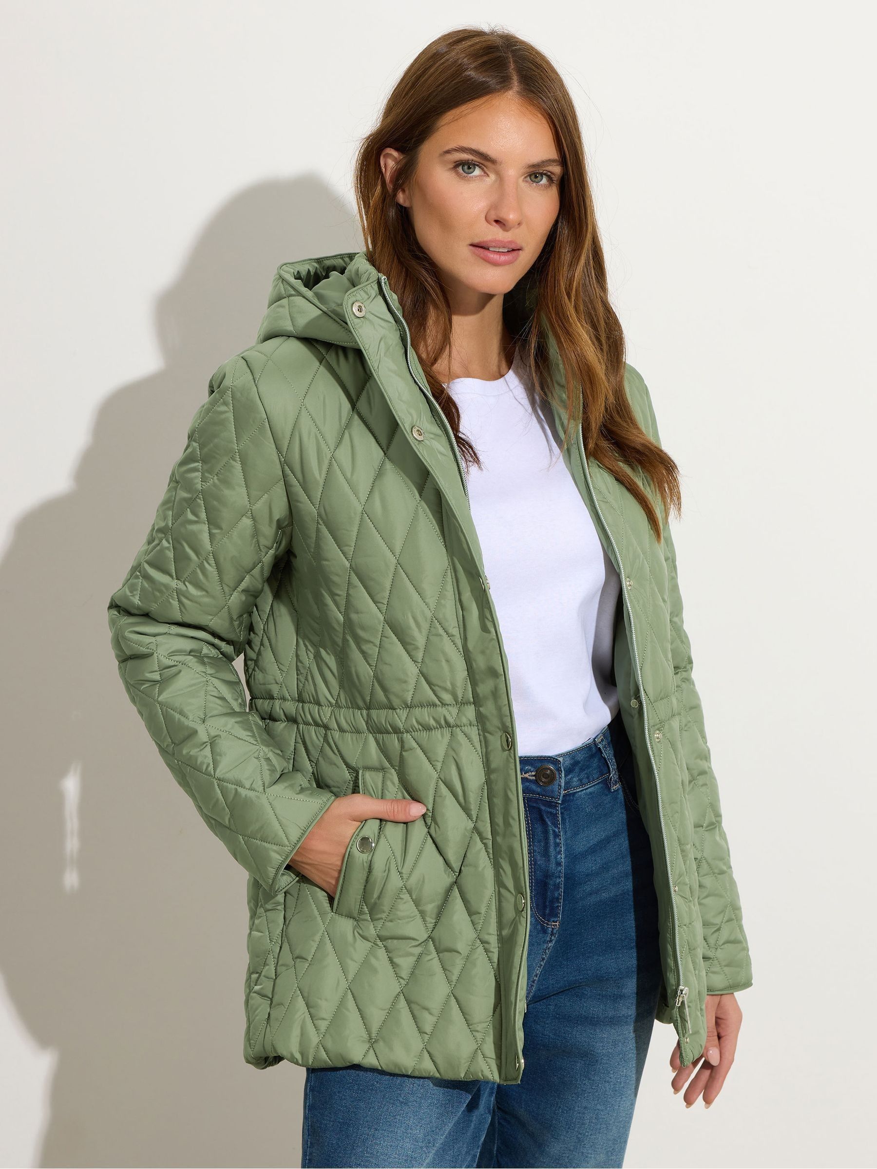 Buy M&Co Green Short Diamond Quilted Jacket from the Next UK online shop