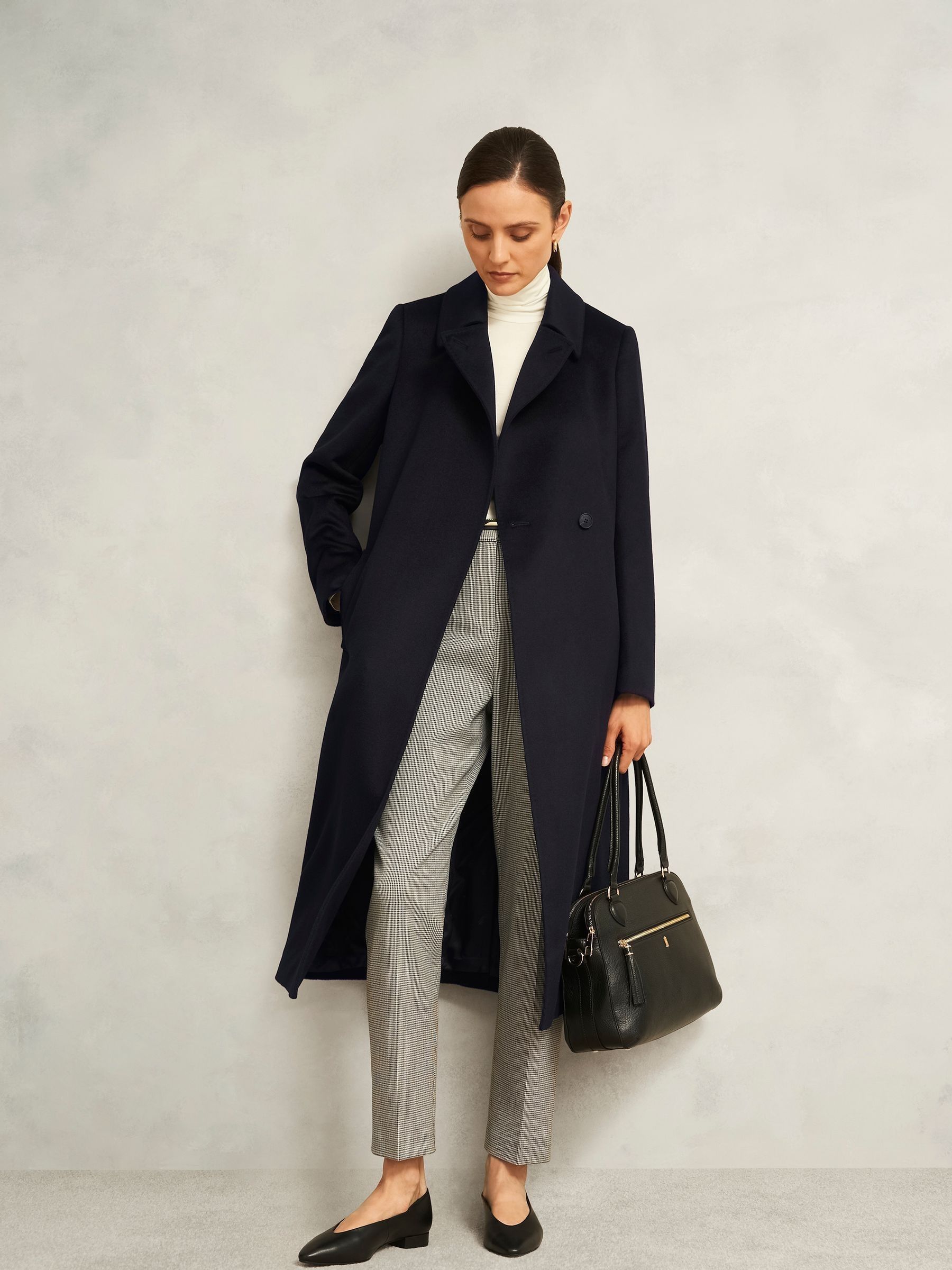 Buy Hobbs Black Petite Livia Wool Coat from Next Ireland