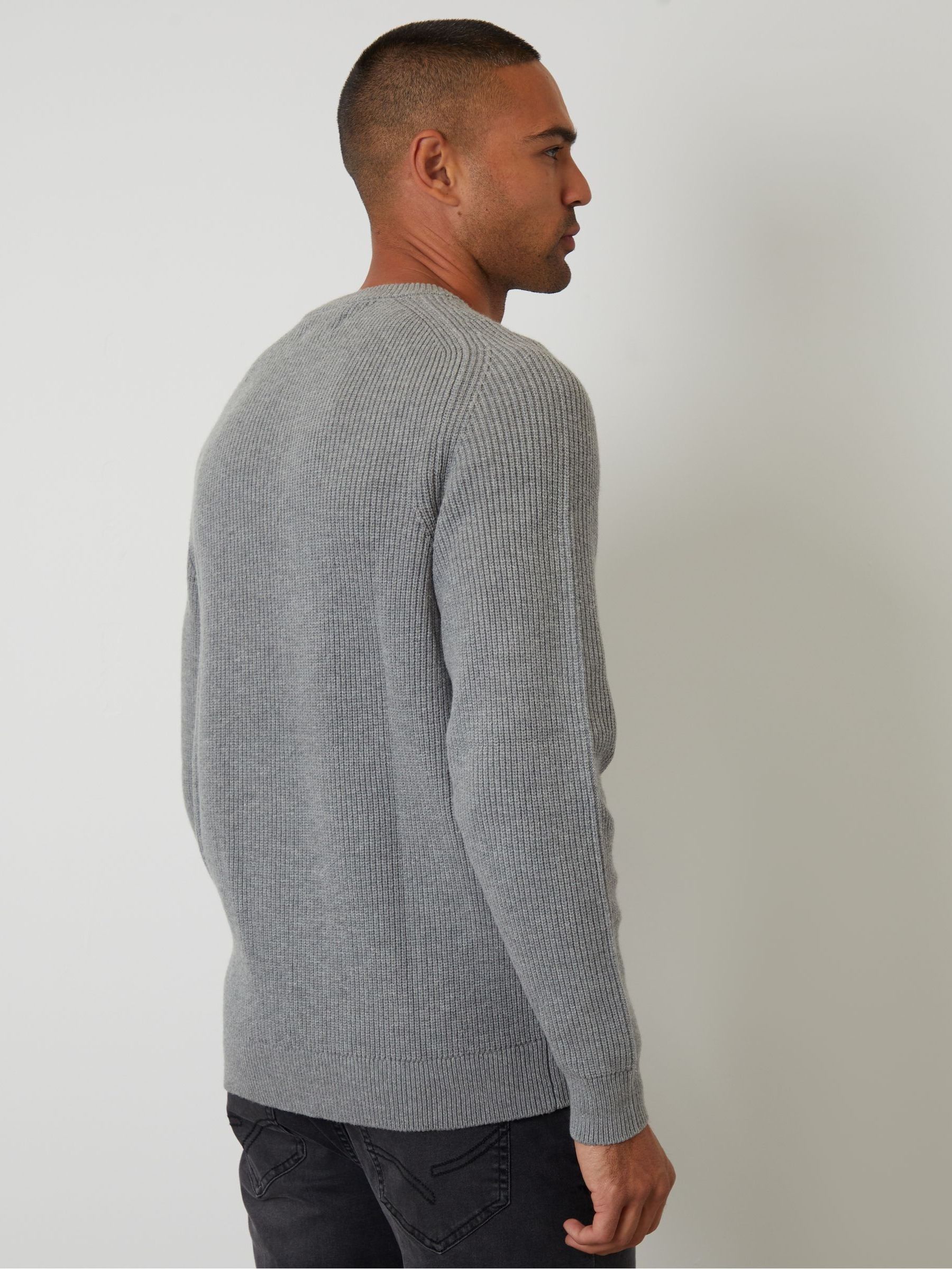 Buy Threadbare Grey Saddle Sleeve Knitted Crew Neck Jumper from the ...
