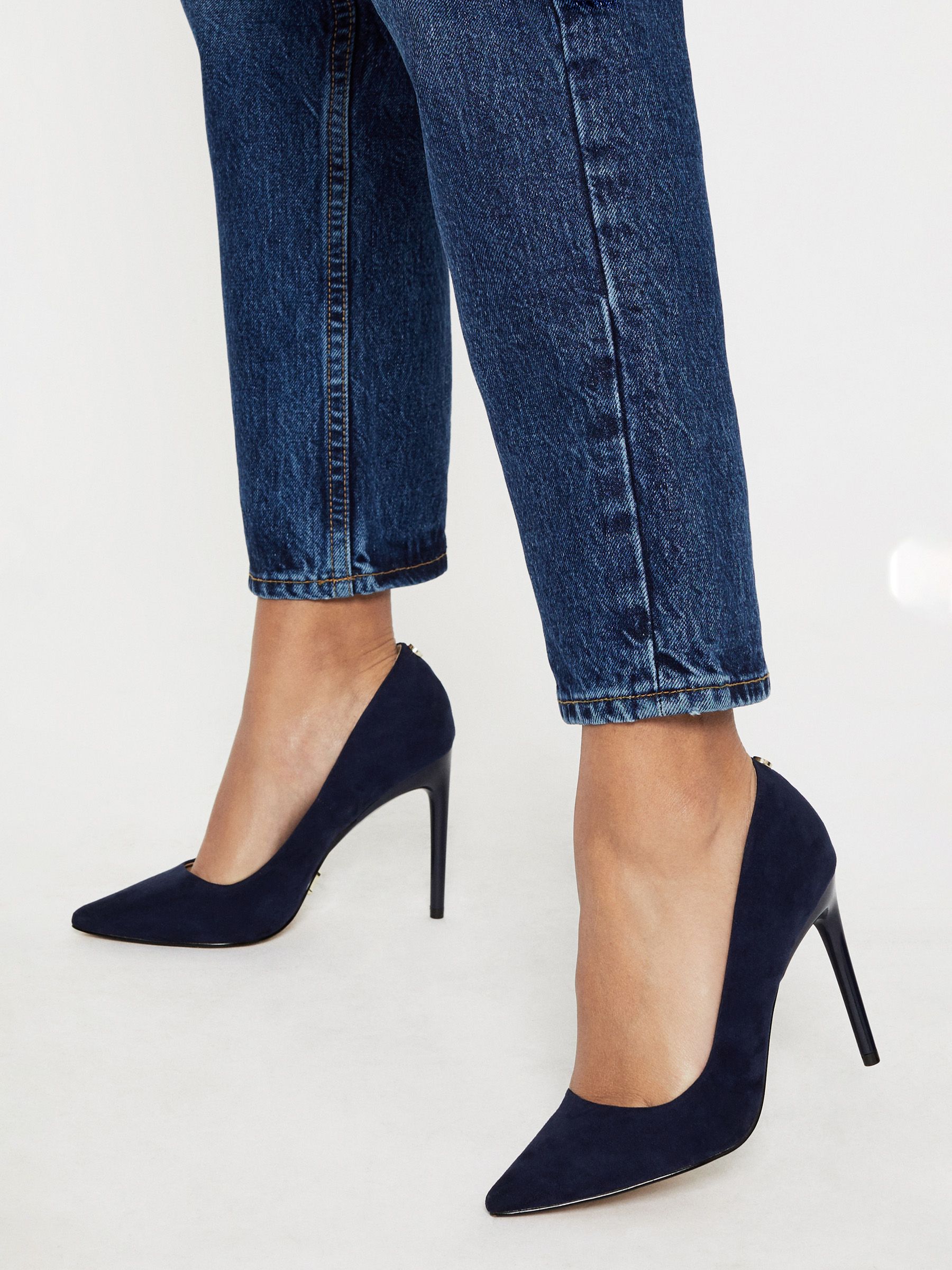 Buy Lipsy Navy Blue Regular Fit Comfort High Heel Court Shoes from the ...